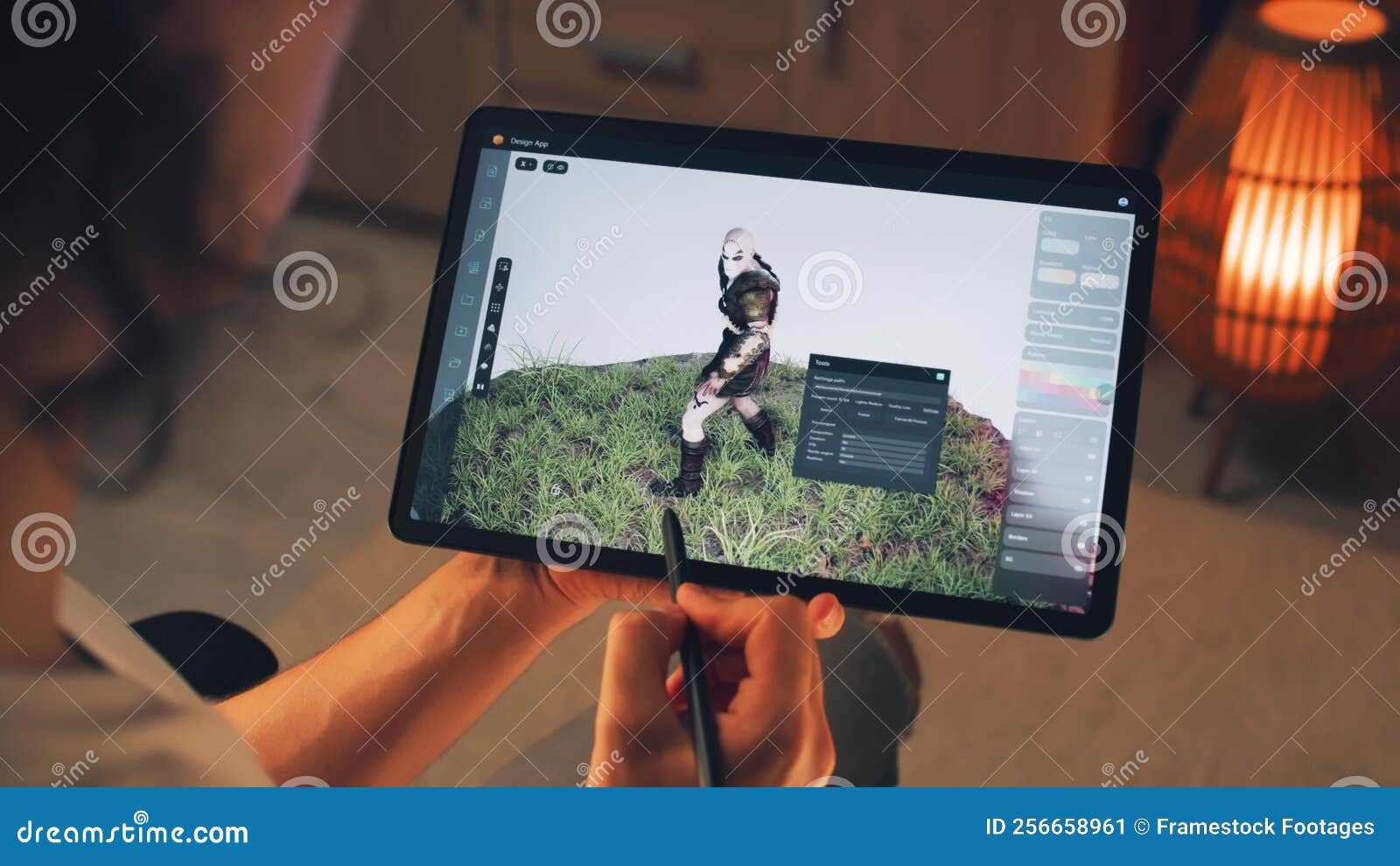 Man Making Video Game Animation on Tablet Stock Video - Video of ...