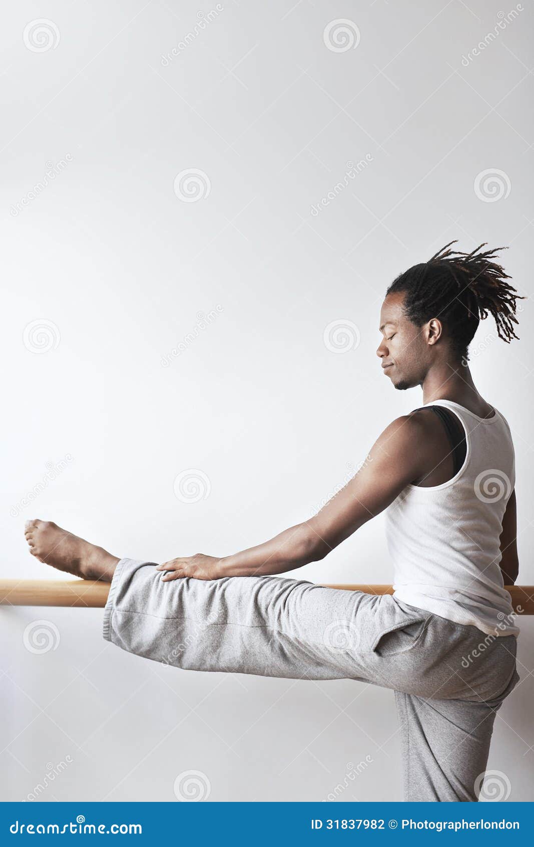 Male Dancer Practicing At Ballet Bar Stock Photography | CartoonDealer ...
