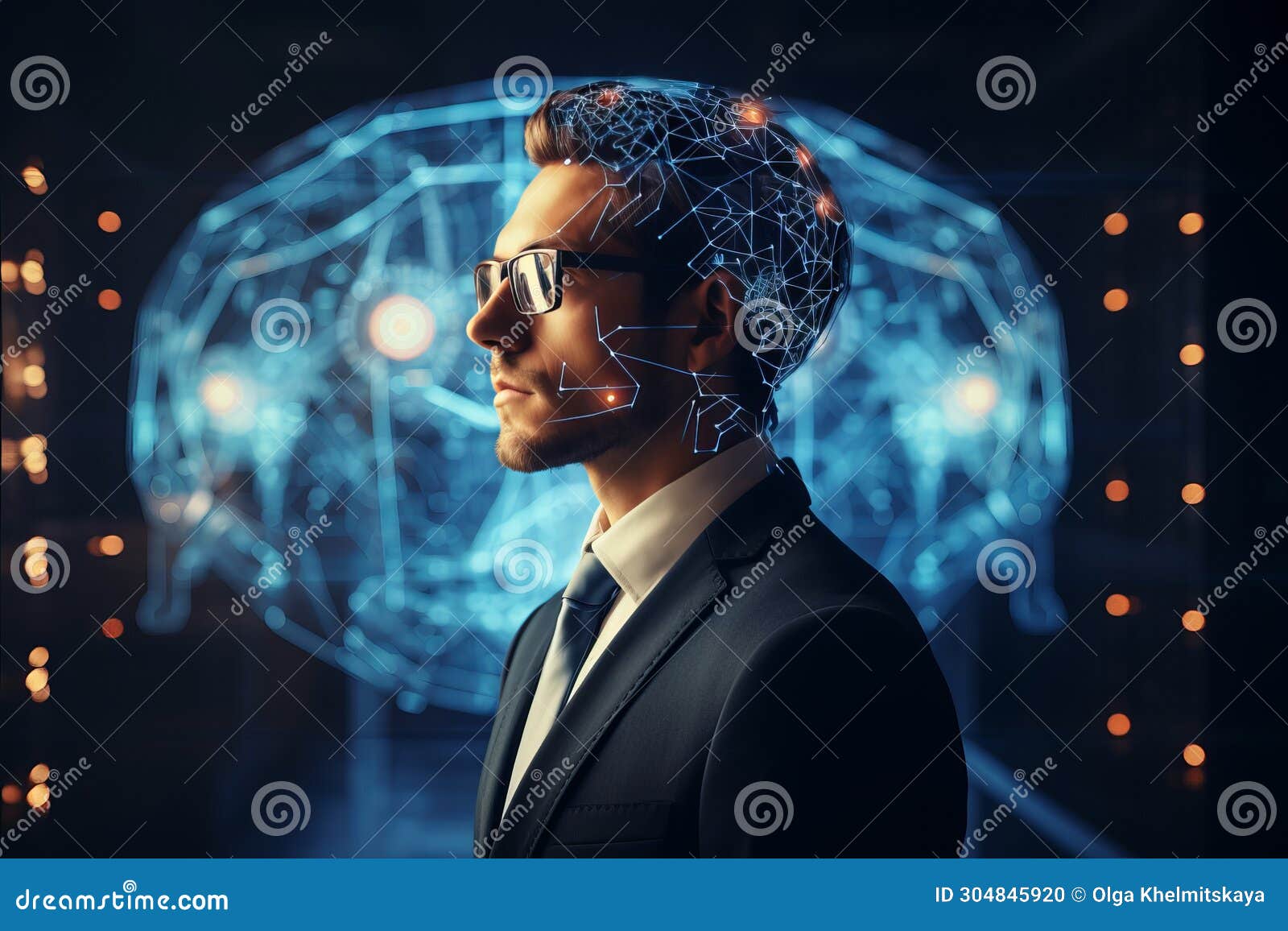 Male Data Analyst Visualizing Big Data Network With Artificial ... Male Data Analyst Visualizing Big Data Network With Artificial ...