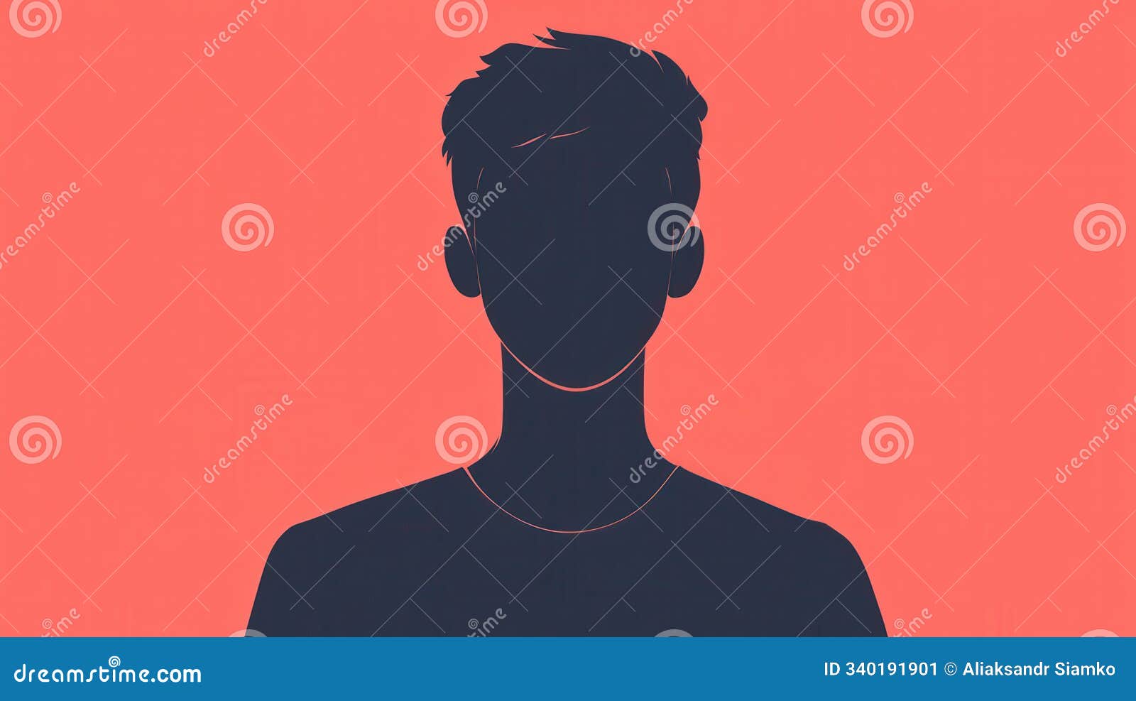 Male Default Avatar Profile Icon. Man Face Silhouette Person ...