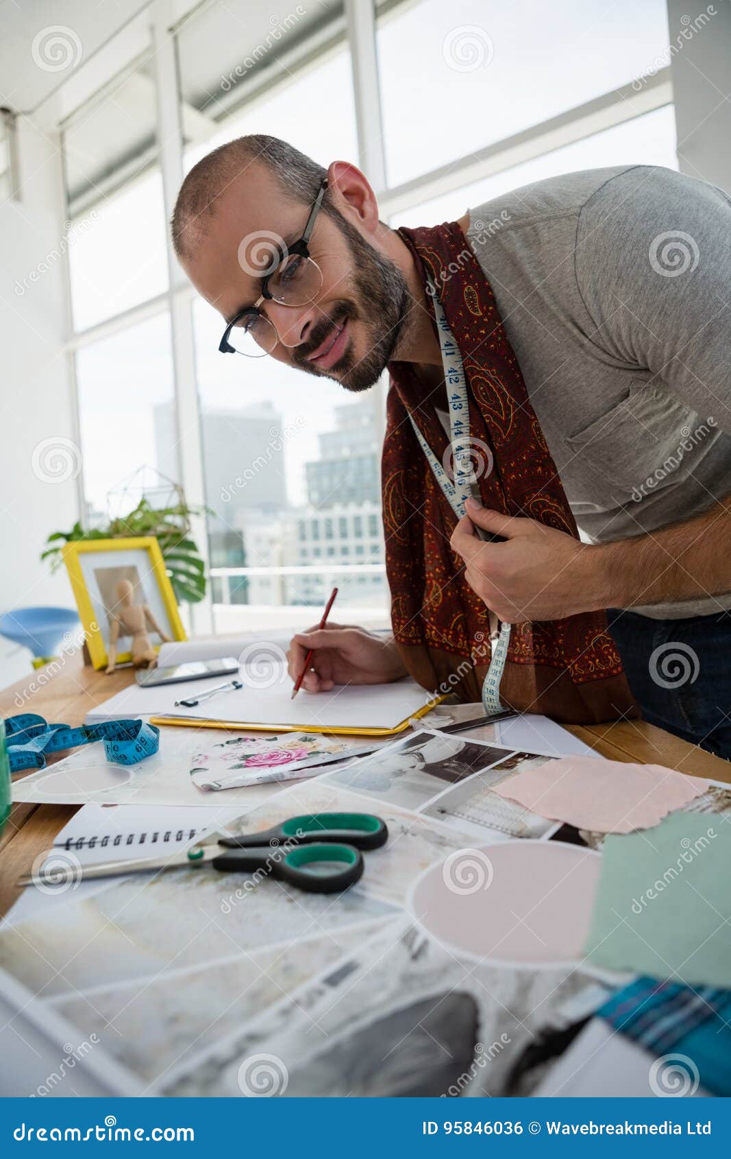Male Designer Drawing Sketch at Studio Stock Photo - Image of casual ...