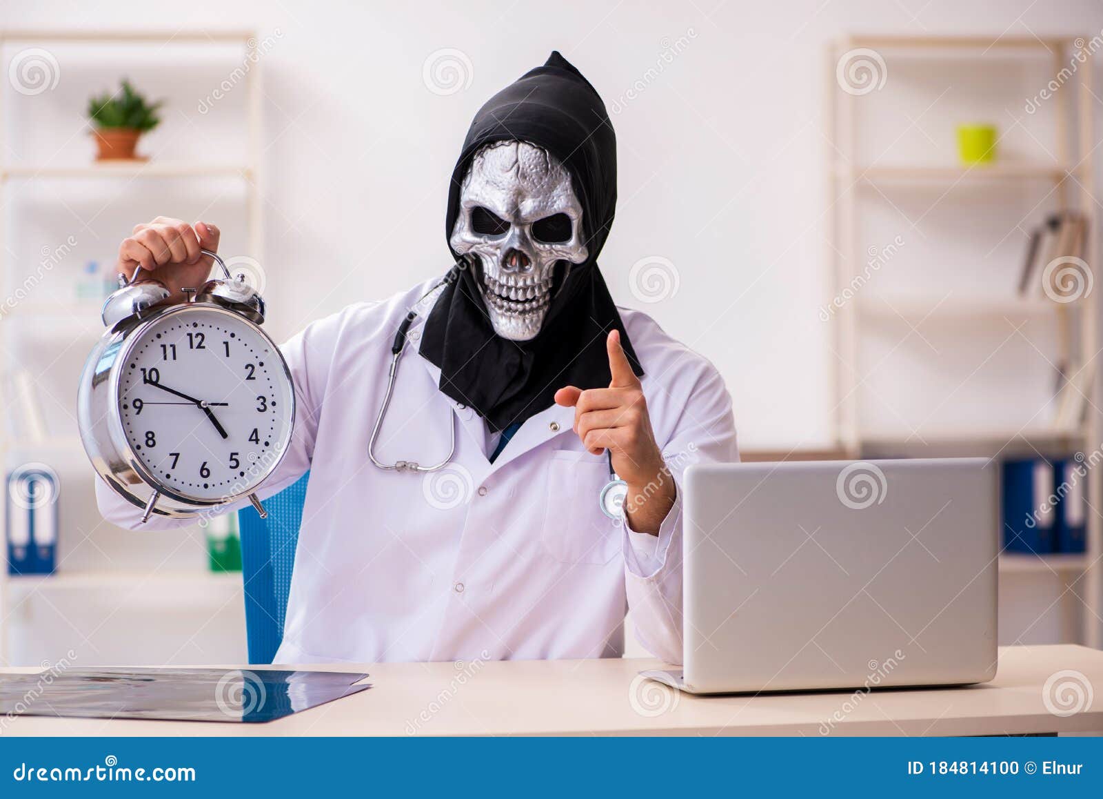 Male Devil Doctor in Time Management Concept Stock Photo - Image of ...