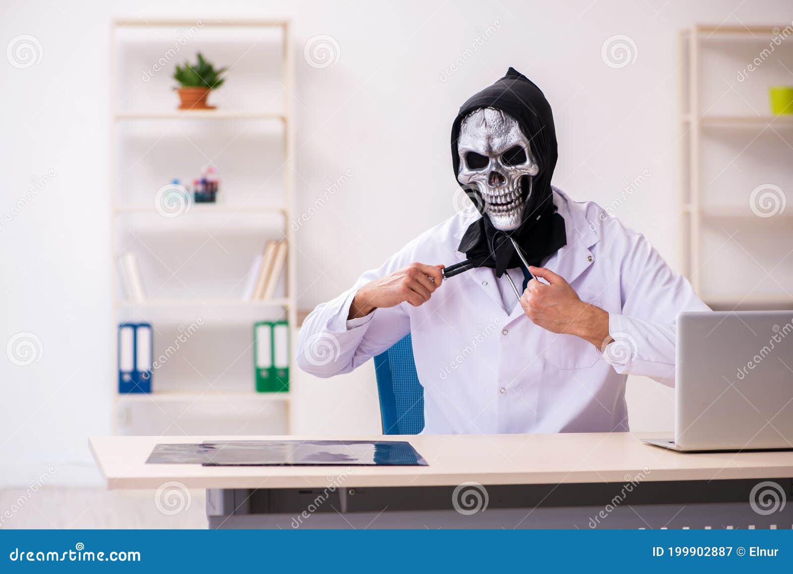 Male Devil Doctor Working in the Clinic Stock Image - Image of hell ...