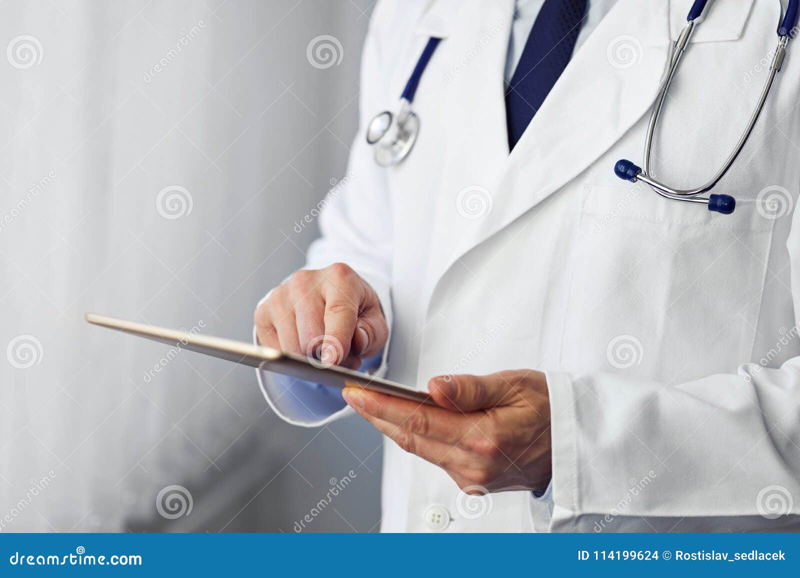 Male Doctor with Digital Tablet Stock Photo - Image of occupation ...