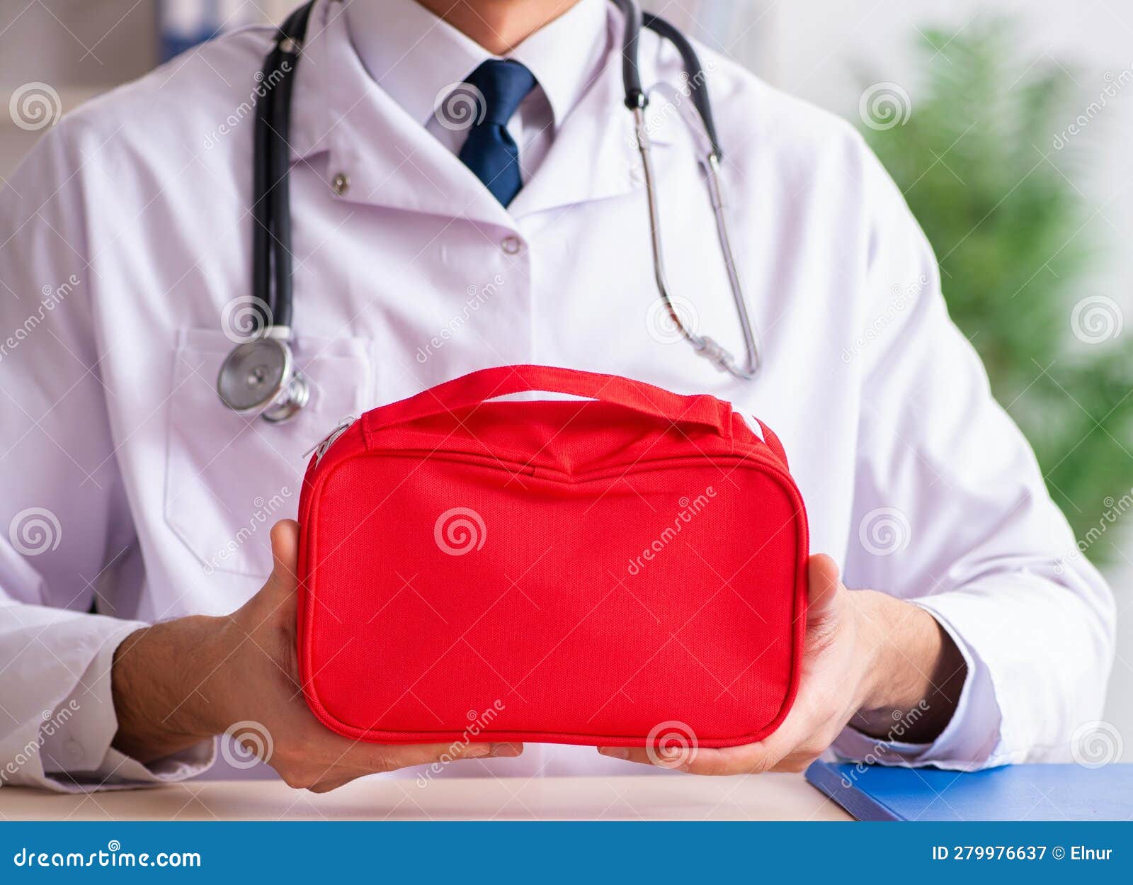 Male Doctor with First Aid Bag Stock Image - Image of healthcare ...