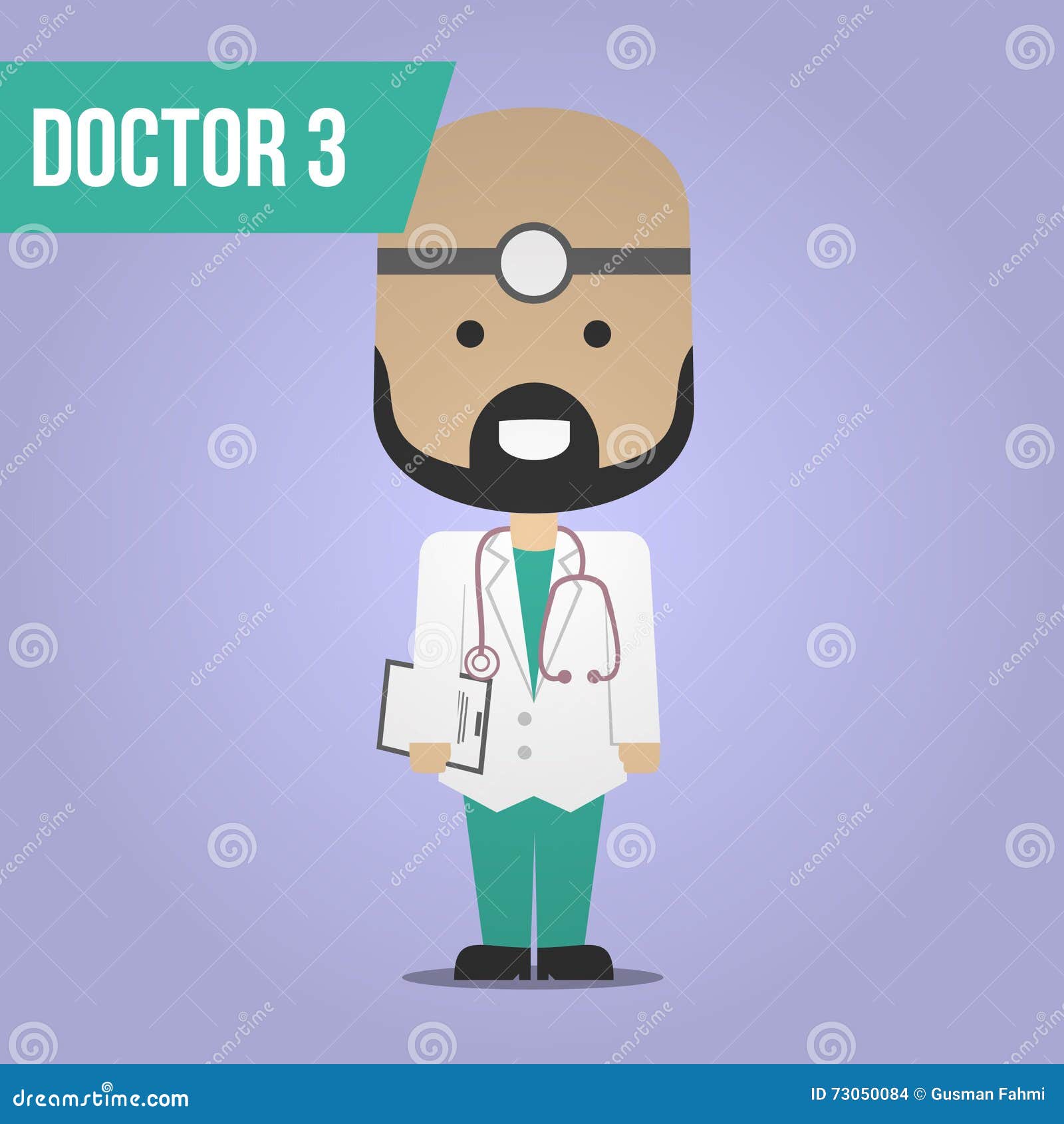 Male Doctor Flat Cartoon stock vector. Illustration of surgical - 73050084