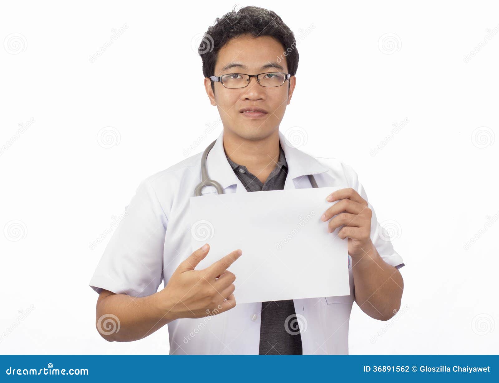 Male Doctor with a Folder, Standing Isolated on Wh Stock Photo - Image ...