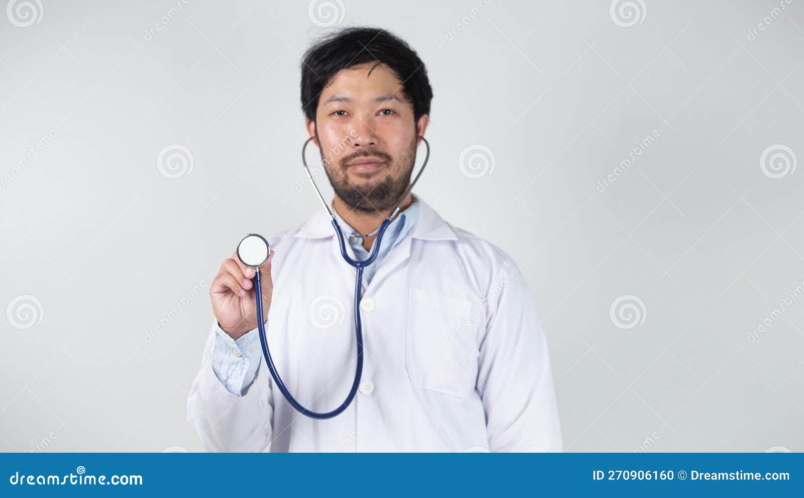 Male Doctor is Holding Stethoscope into the Camera Stock Photo - Image ...