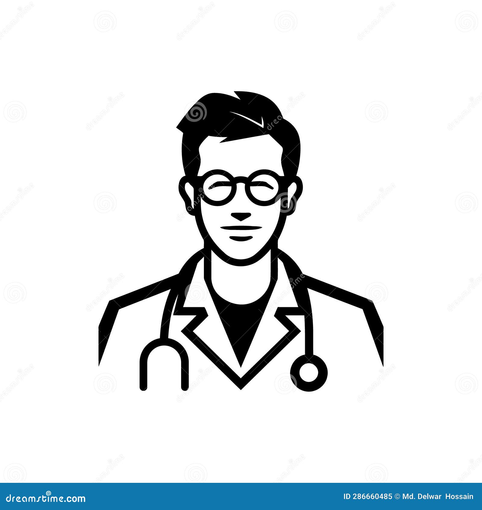 Male doctor icon stock vector. Illustration of male - 286660485