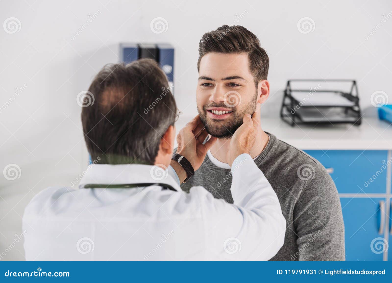 Male Doctor Palpating Male Patient Stock Image - Image of male ... Male Doctor Palpating Male Patient Stock Image - Image of male ...