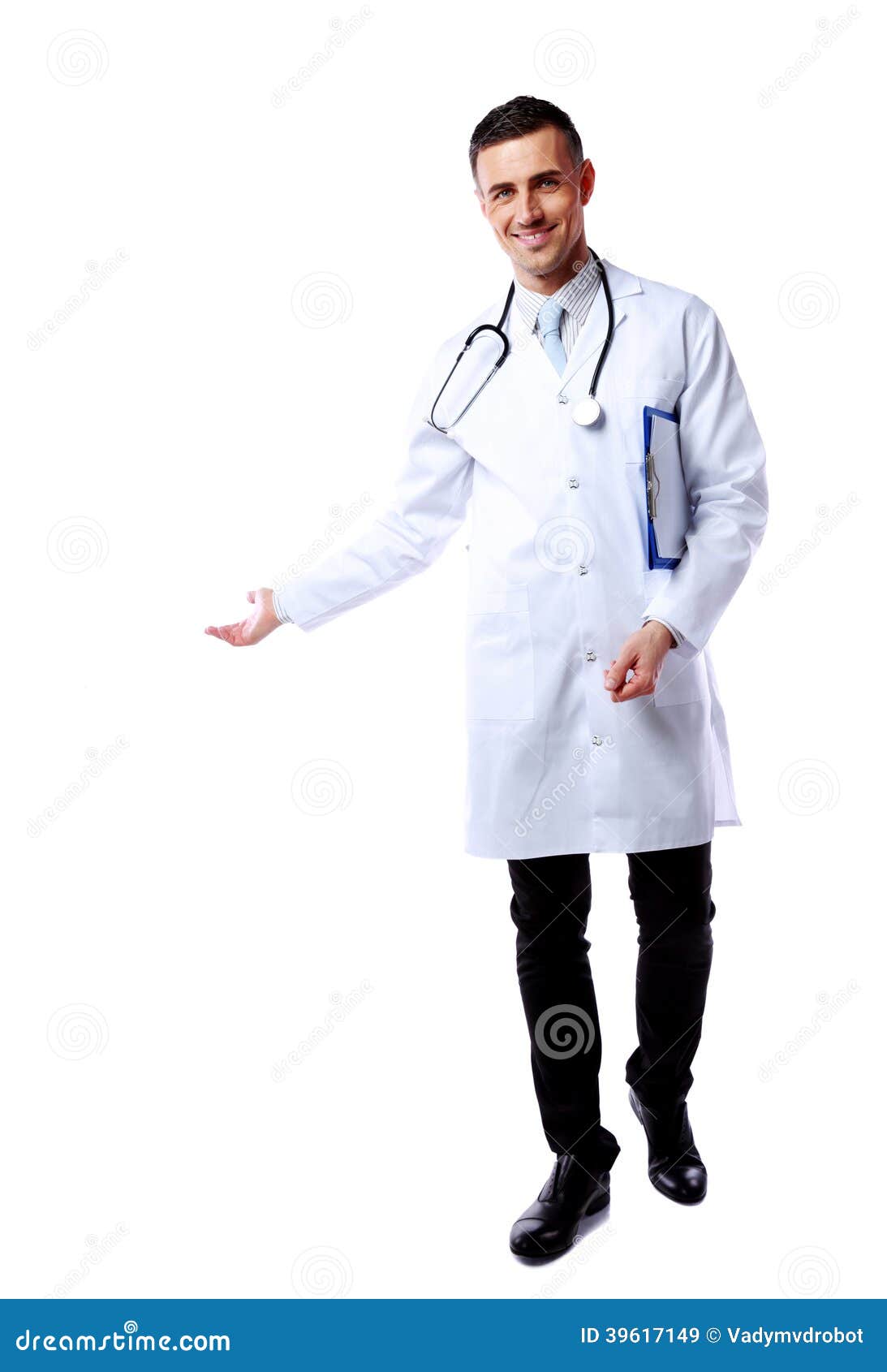 Male Doctor Presenting You Something Stock Image - Image of patient ...