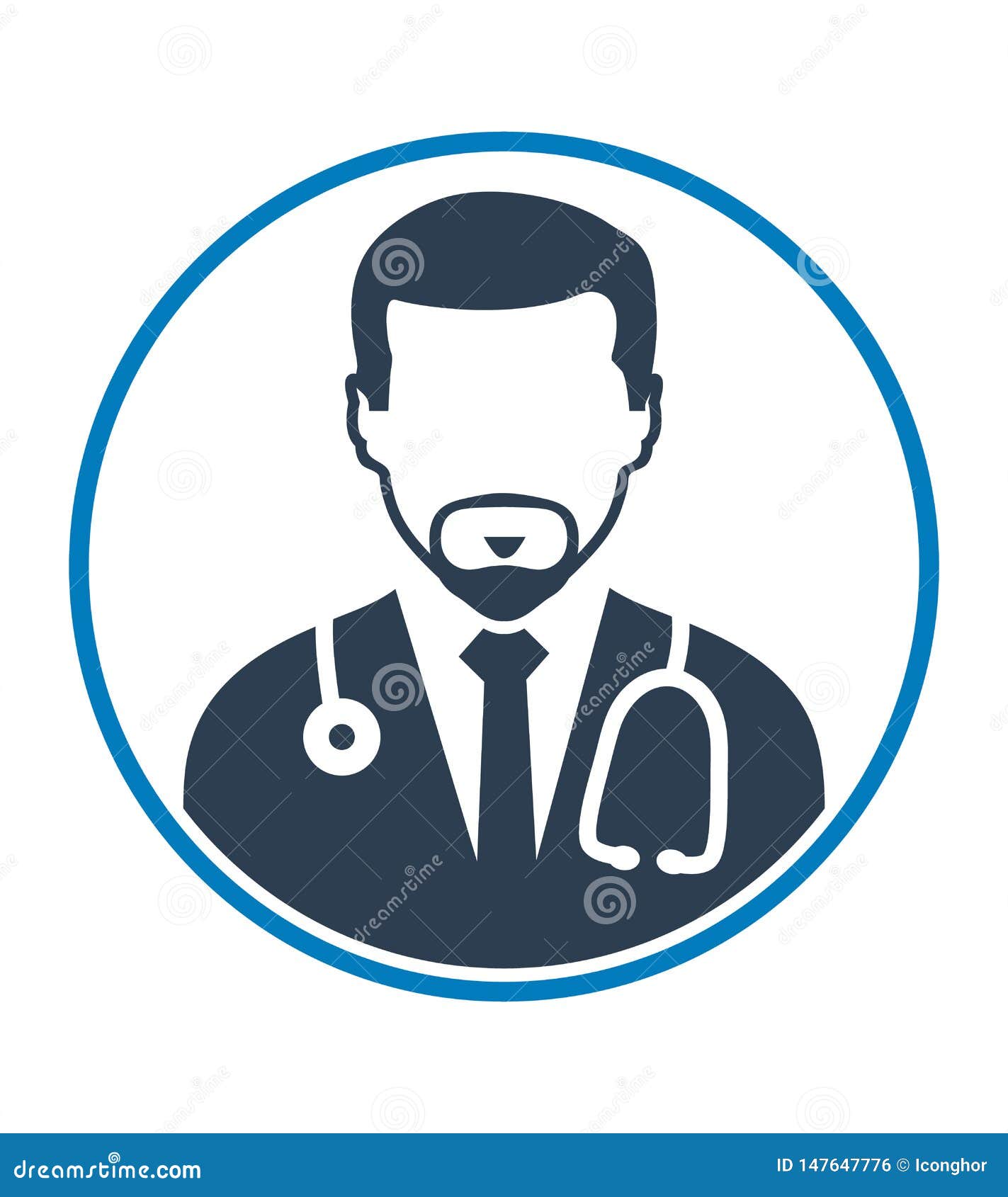 Male Doctor Profile Icon. stock vector. Illustration of medicine ...