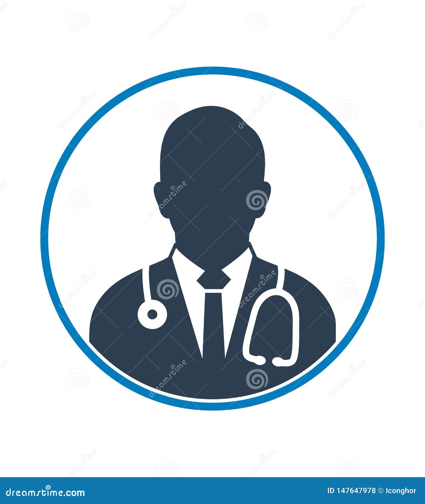 Male Doctor Profile Icon. stock vector. Illustration of physician ...