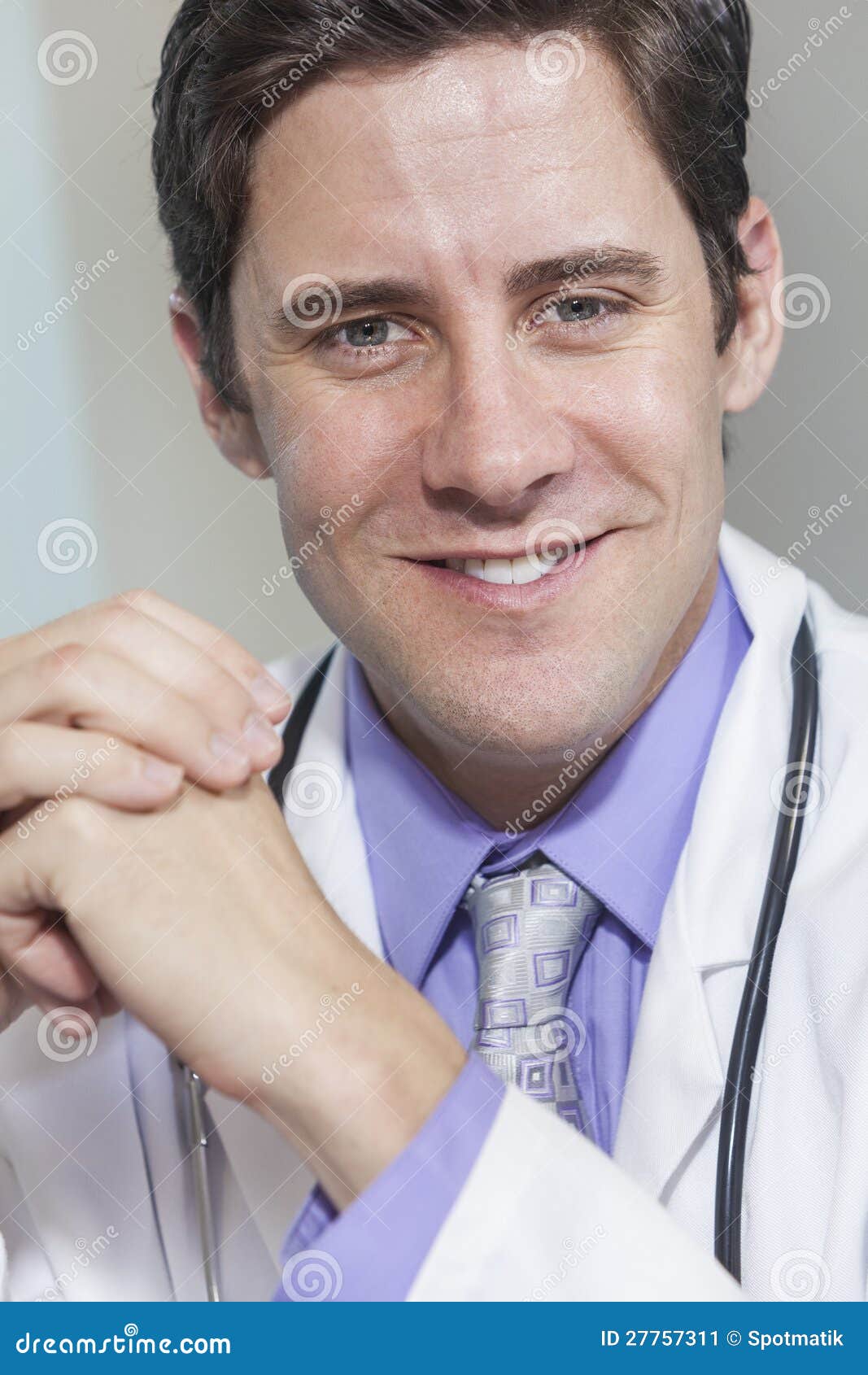 Male Doctor with Stethoscope Stock Image - Image of office, health ...