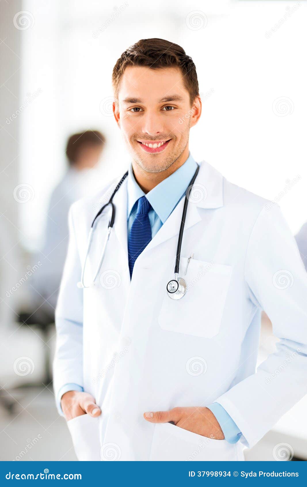 Male Doctor with Stethoscope Stock Photo - Image of cardiologist ...