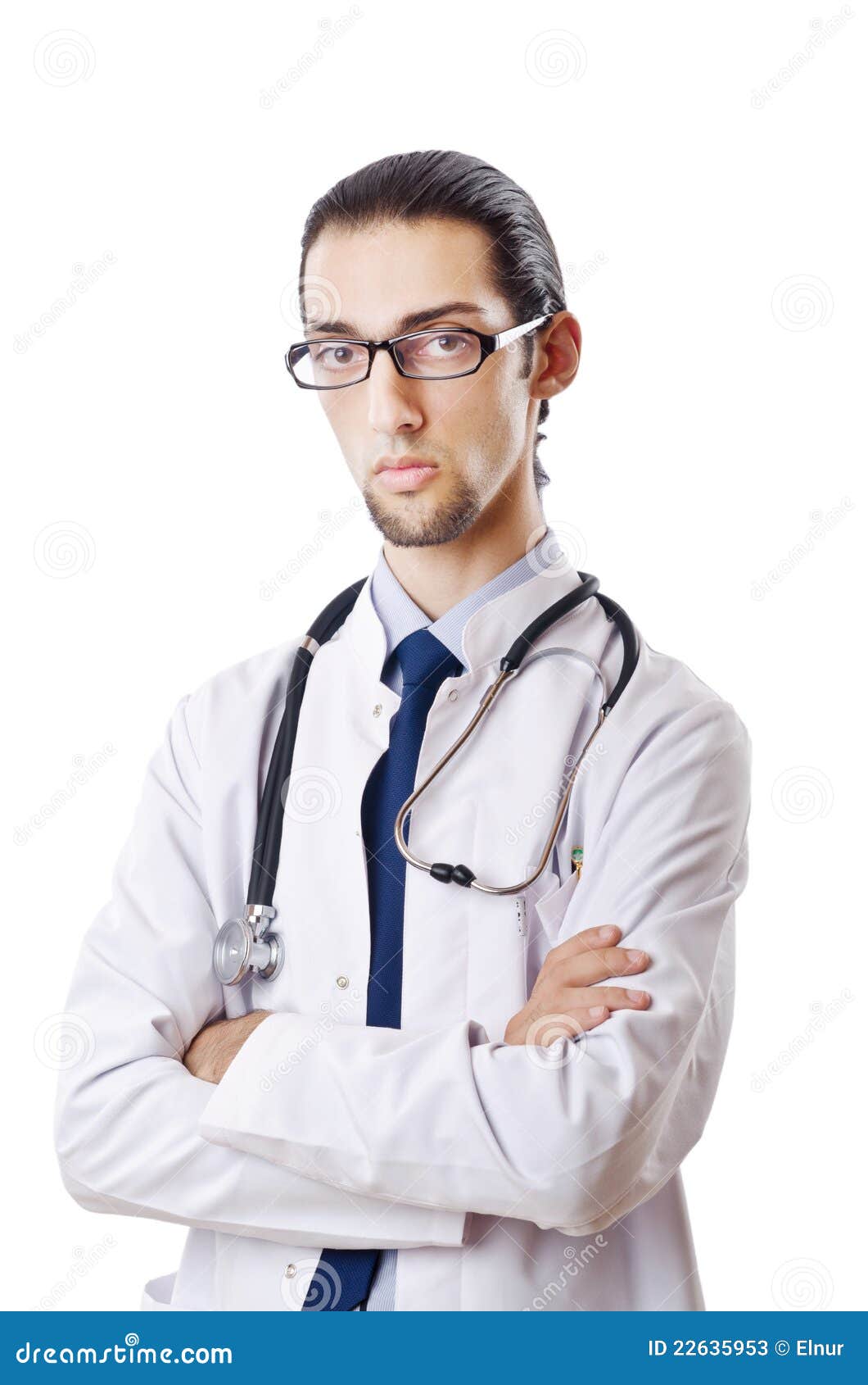 Male Doctor with Stethoscope Isolated Stock Image - Image of ...