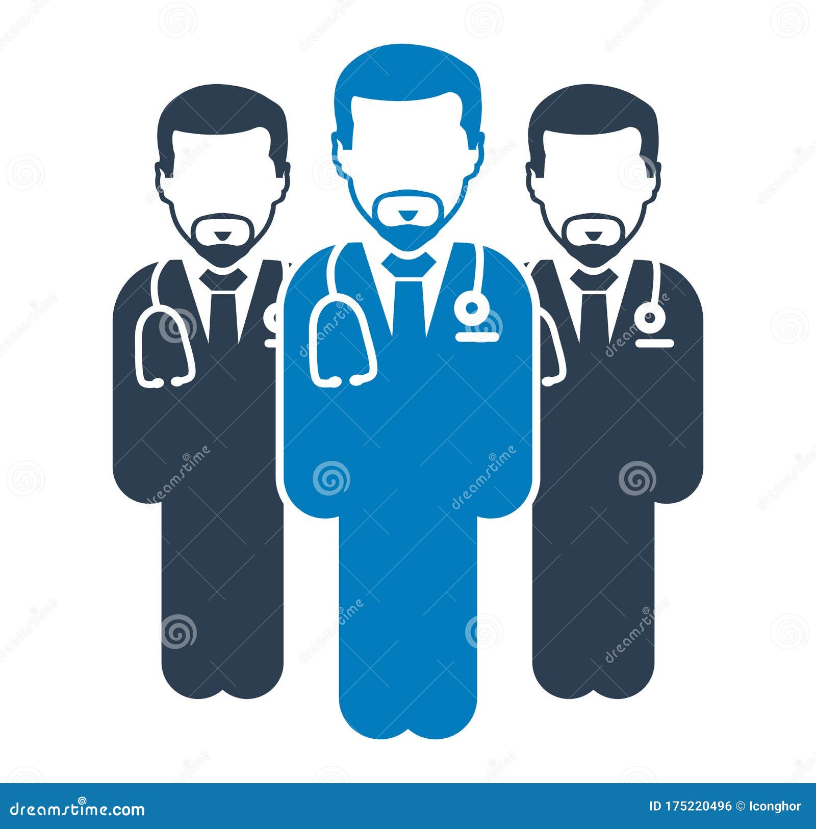 Male Doctor Team Icon. stock vector. Illustration of hospital - 175220496
