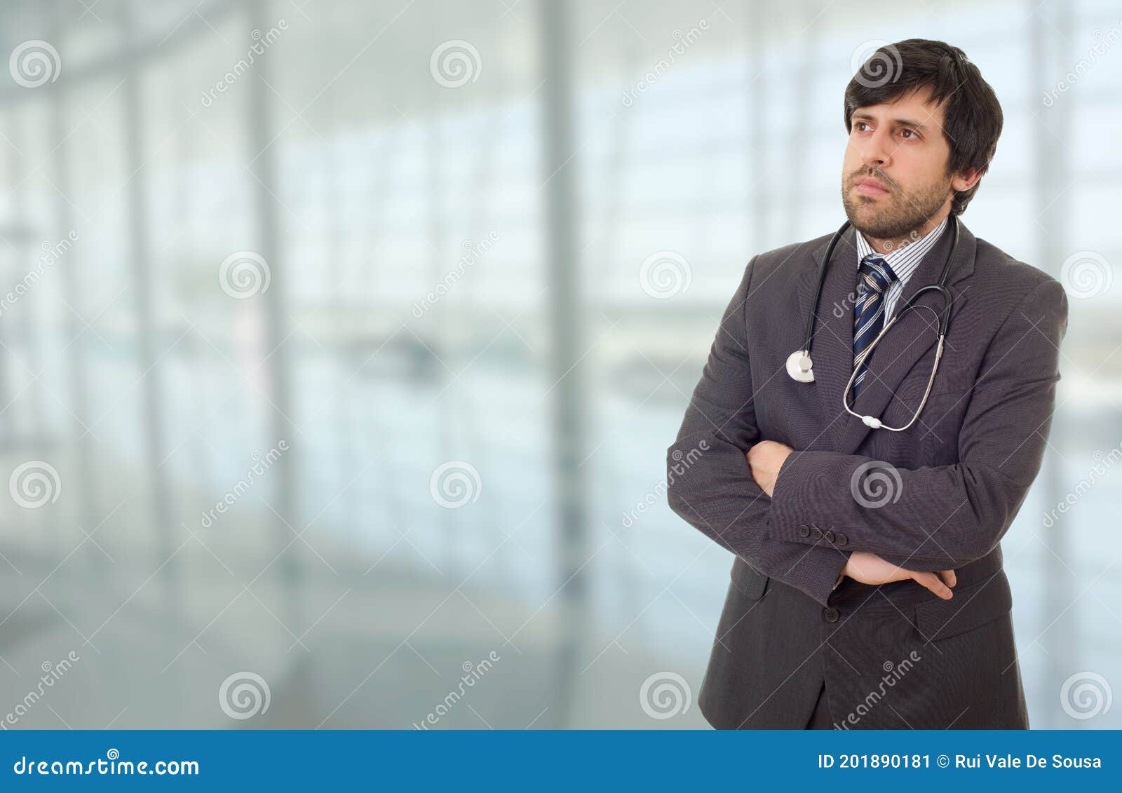 Doctor Thinking at the Hospital Stock Image - Image of profession ...