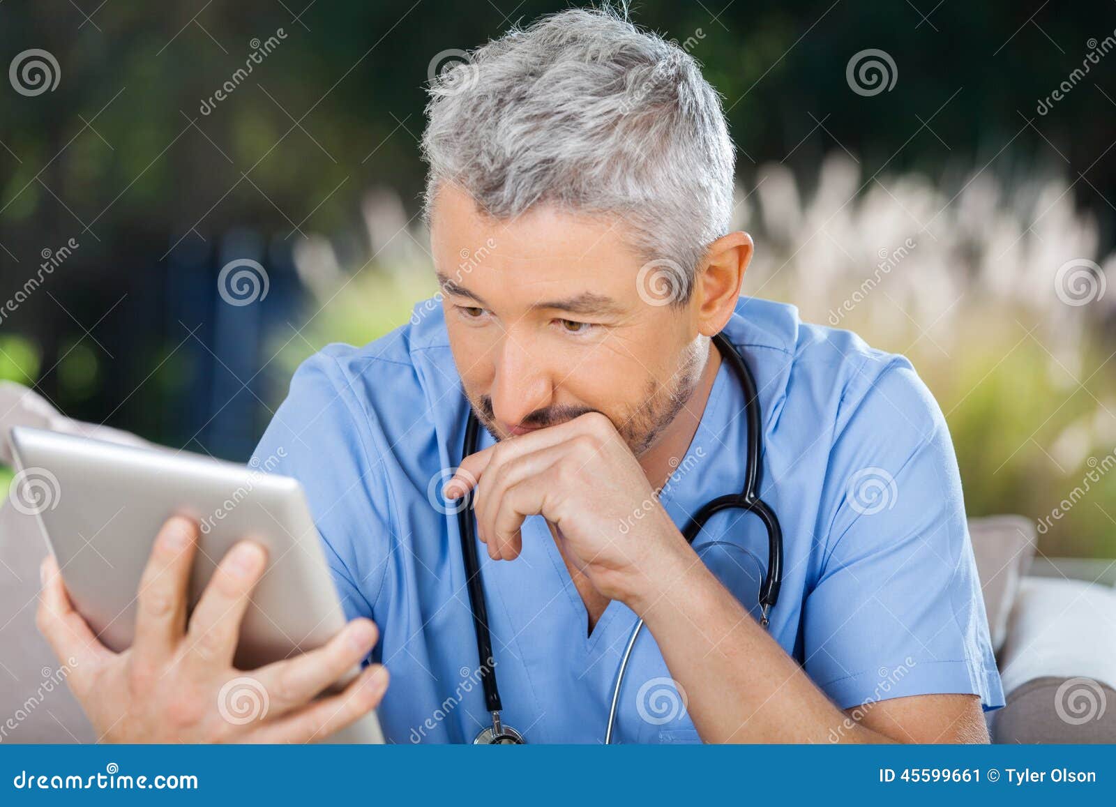 Male Doctor Using Tablet PC Stock Image - Image of detail, nurse: 45599661