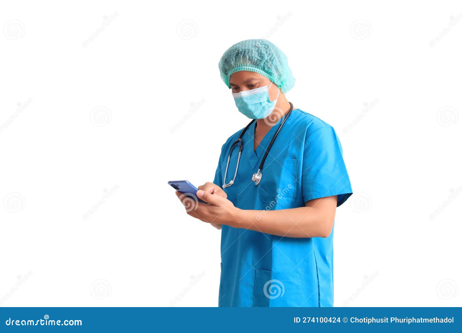 Male Doctor Wearing Blue Suit Stock Photo - Image of corona, medical ...