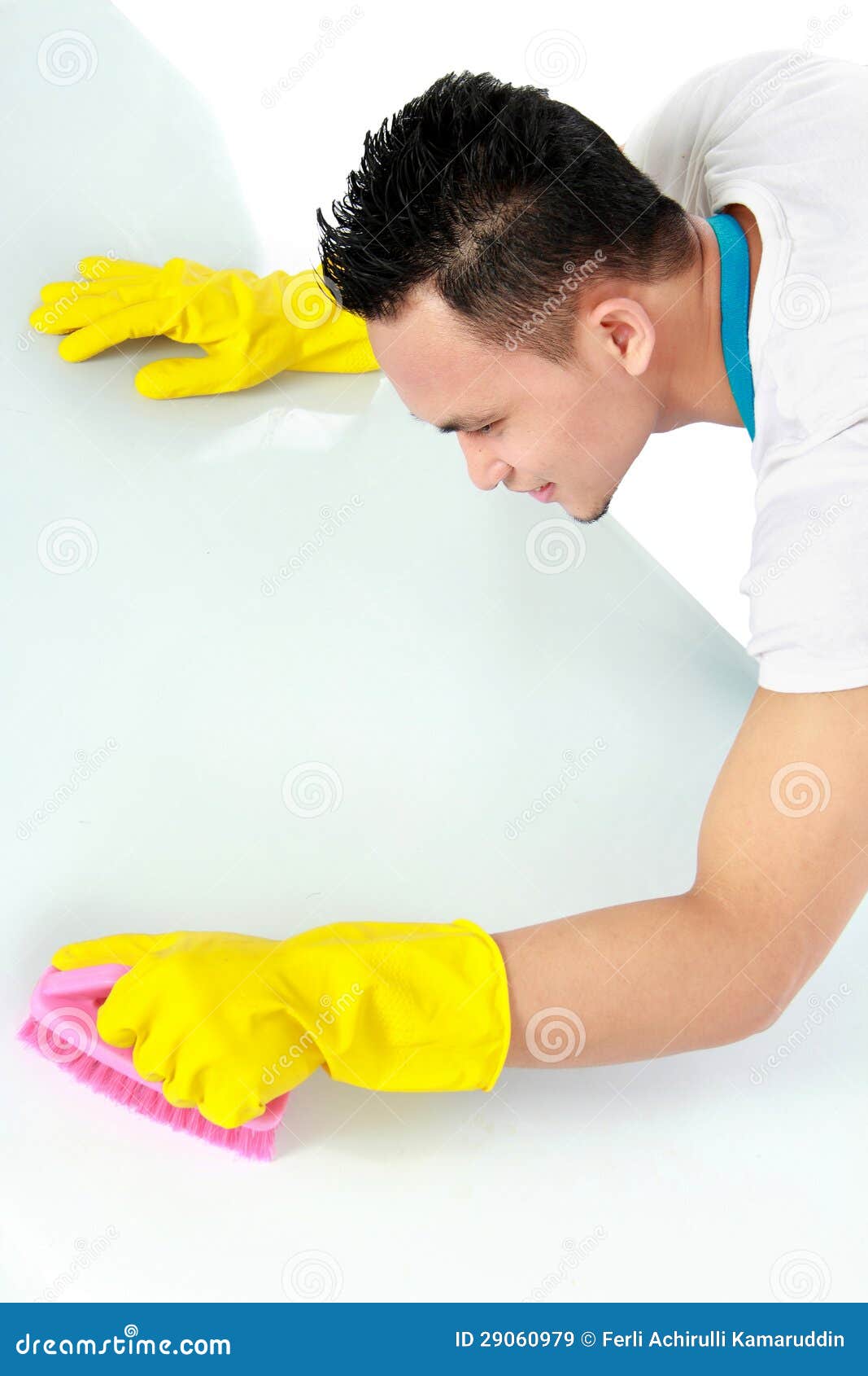 Male doing cleaning stock image. Image of person, brush - 29060979