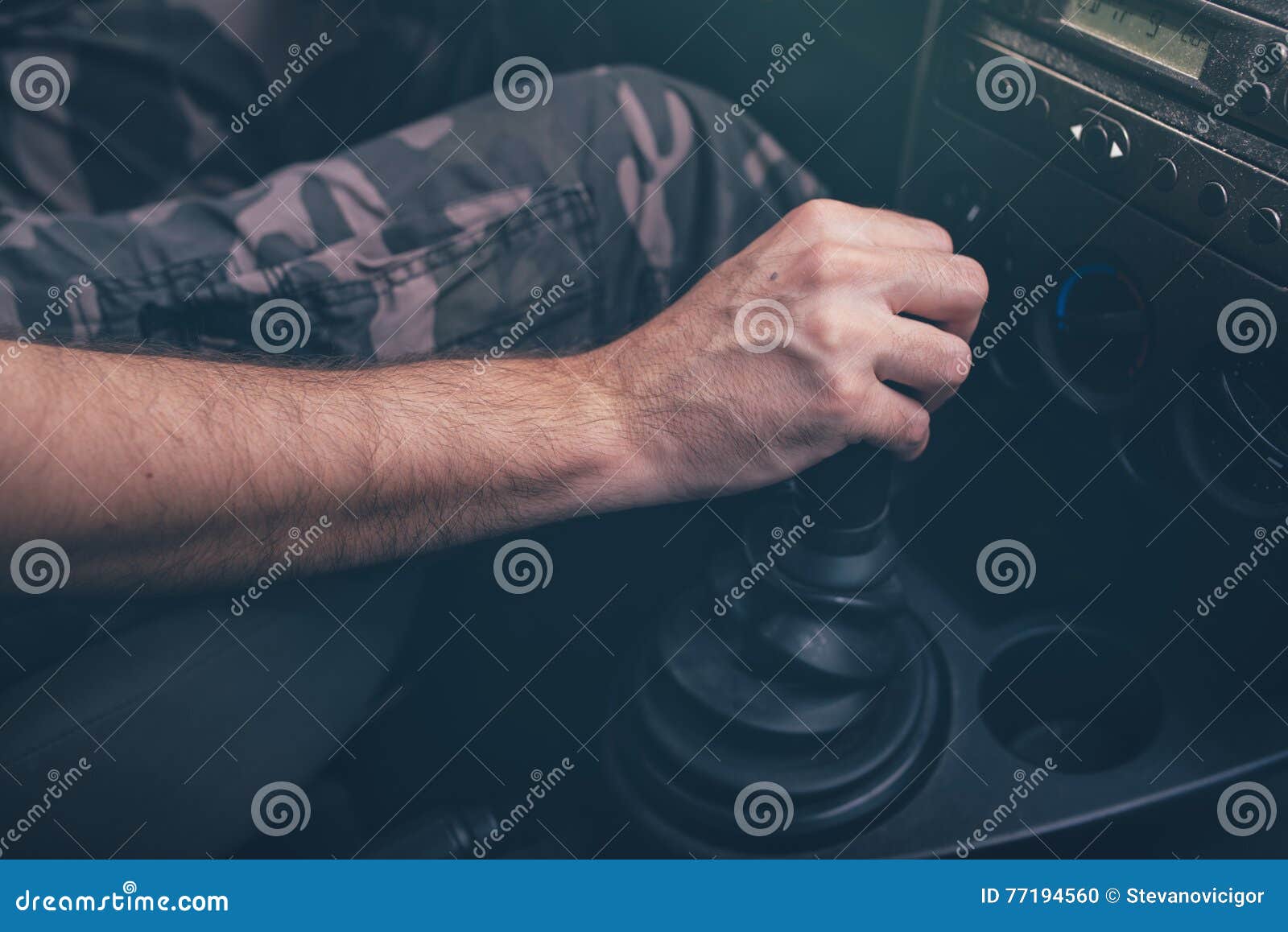 Male Driver Hand Shifting Gear Manually Stock Photo - Image of manually ...