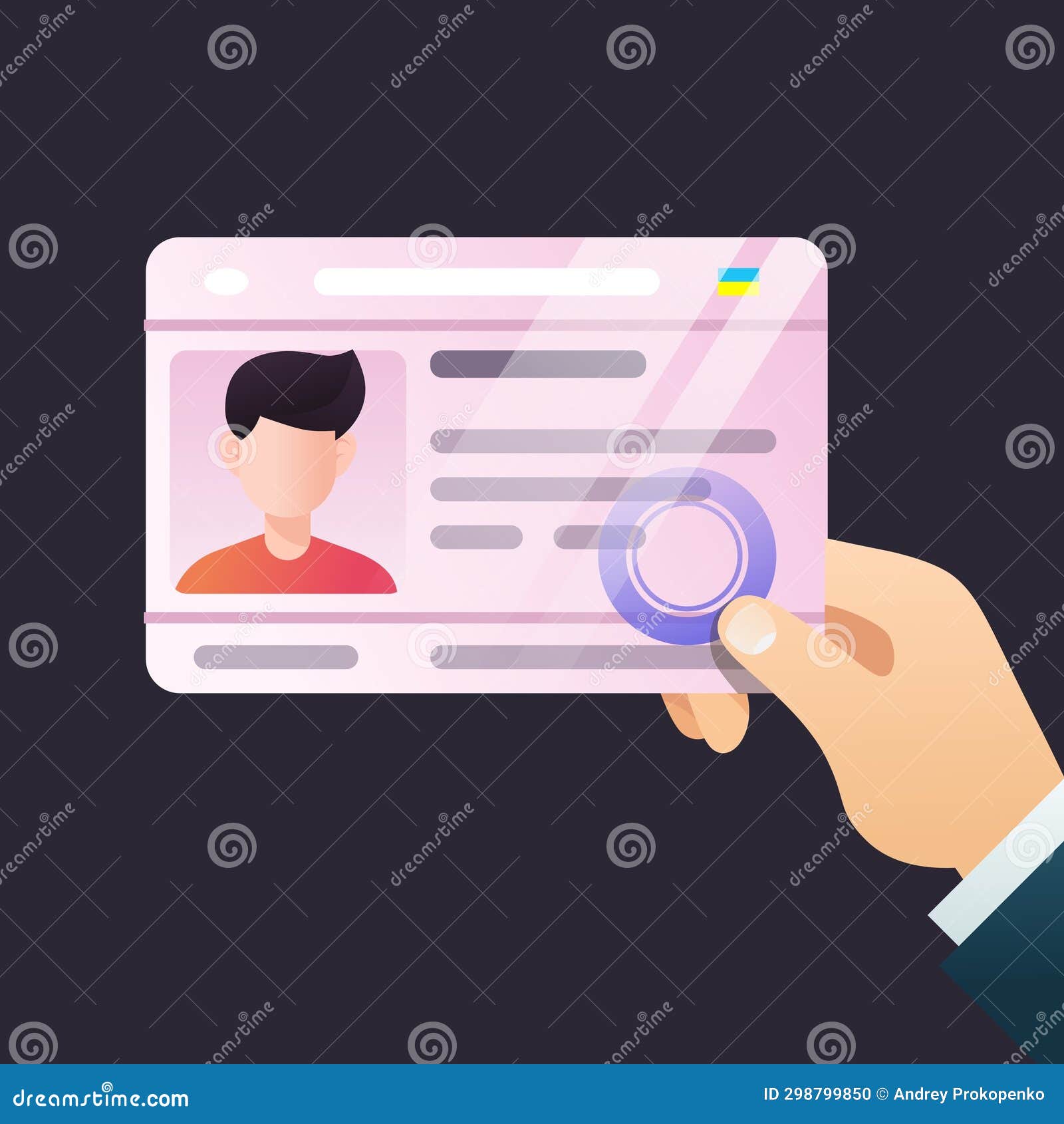 Male Driver S License. Driver S Document Stock Vector - Illustration of ...