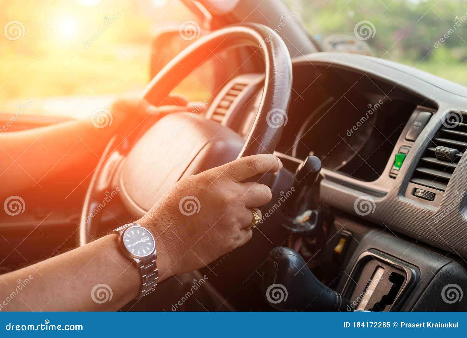 Male Driving Car. Select Focus Stock Image - Image of retro, beautiful ...
