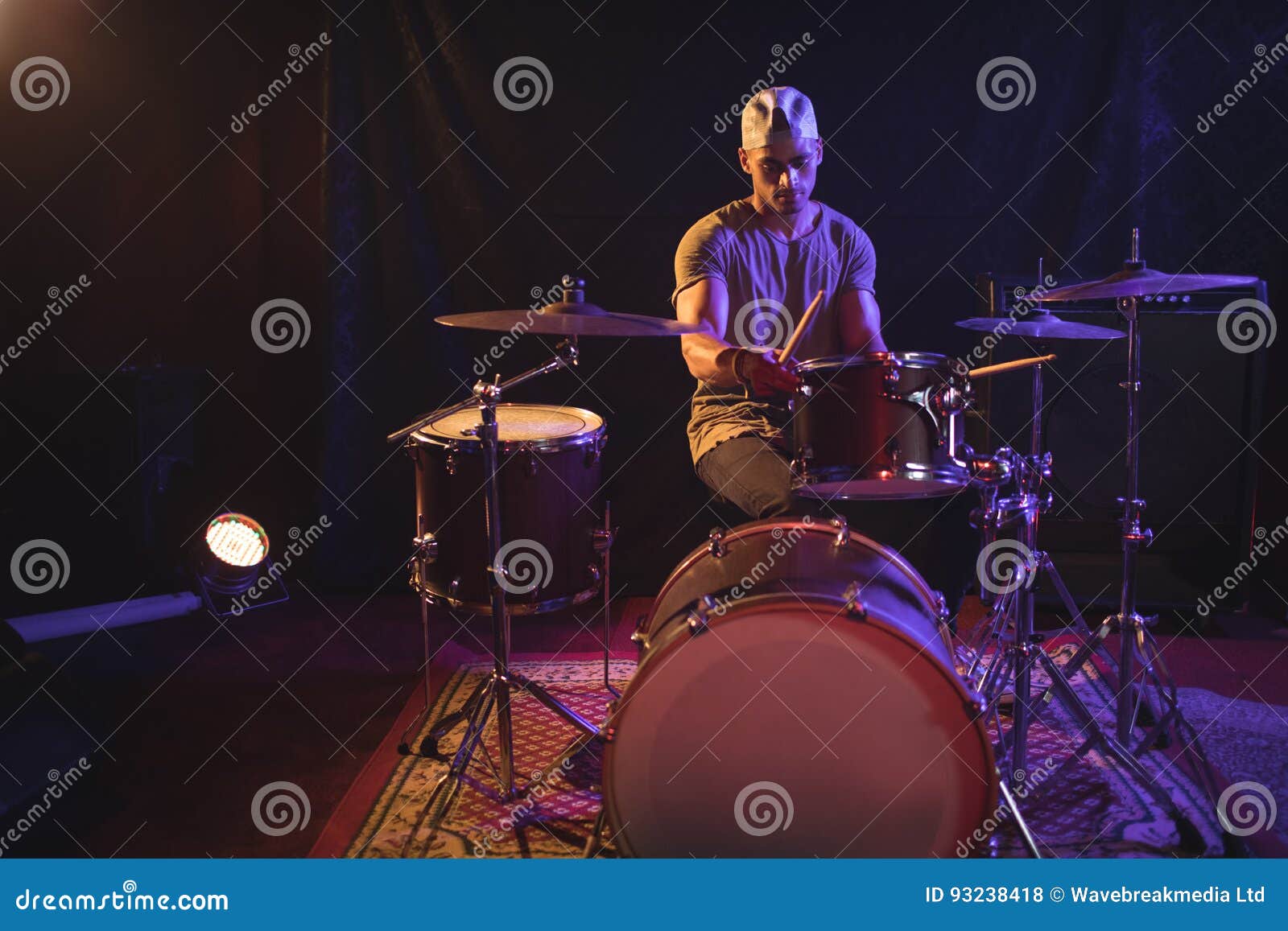 Male Drummer Performing in Nightclub Stock Photo - Image of black ...