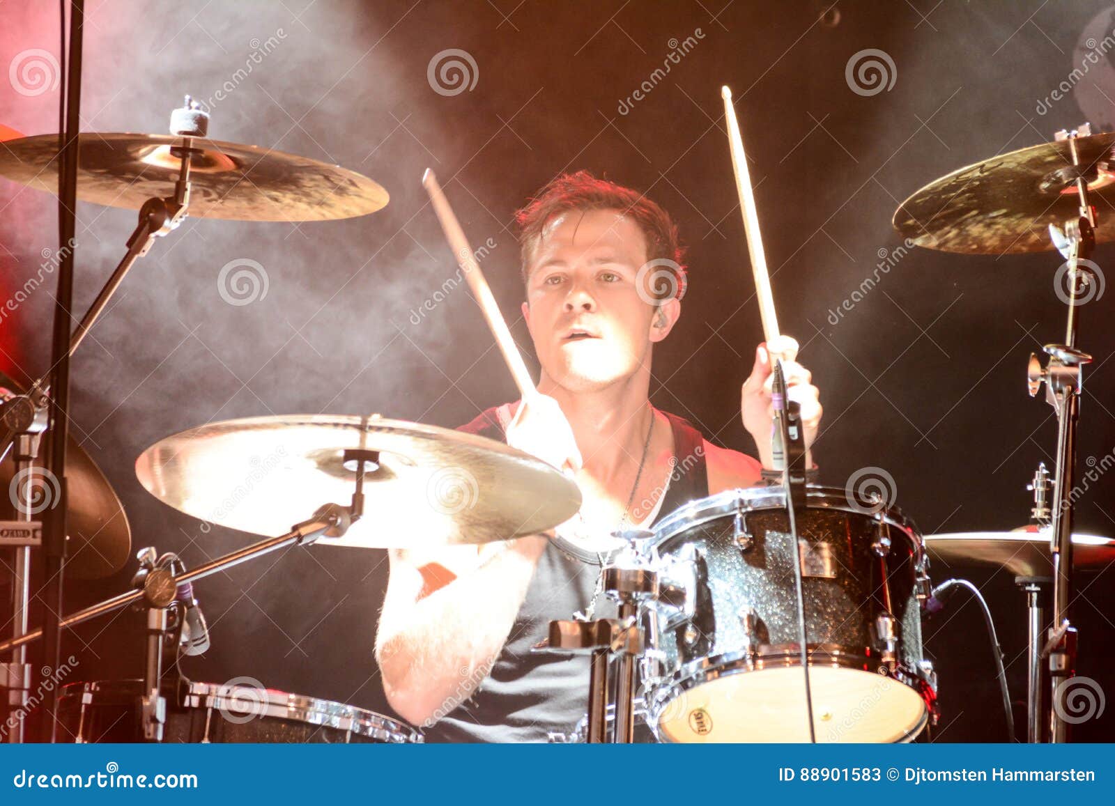 Male drummer editorial stock photo. Image of rock, events - 88901583