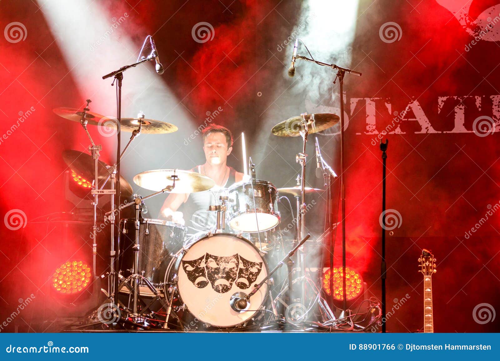 Male drummer editorial photo. Image of cymbal, bald, entertainment ...