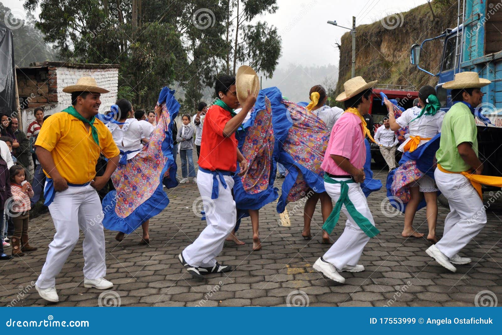 Ecuadorian Dancers And Kids Performance Outdoors Traditional Dance ...