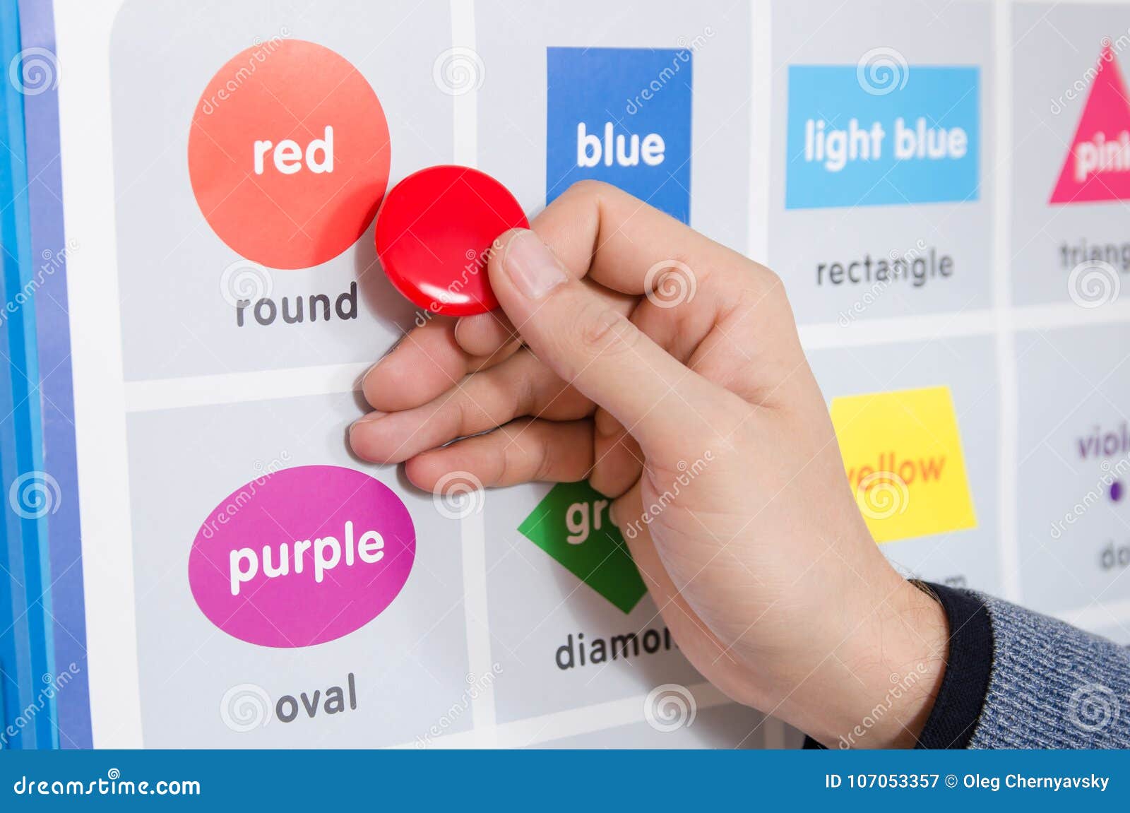 An Educator Explains the Spelling of the Word Red Stock Image - Image ...