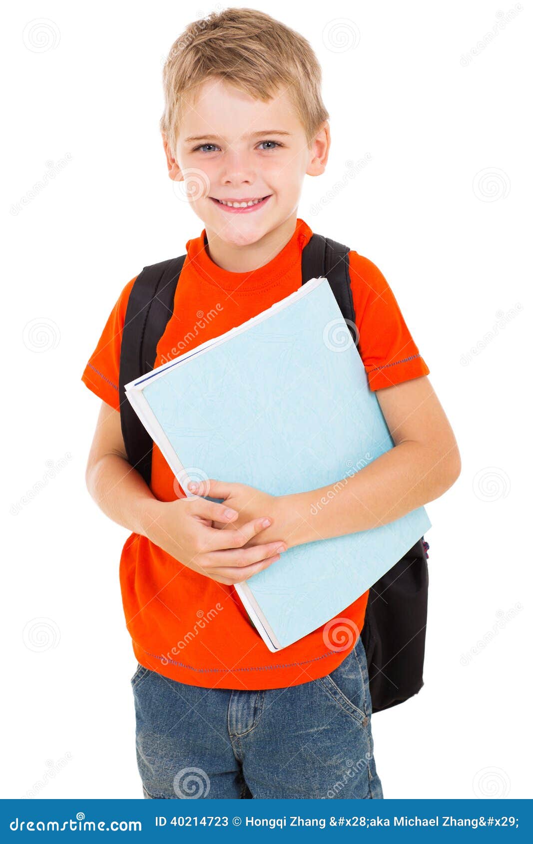 Male elementary pupil stock image. Image of holding, elementary - 40214723