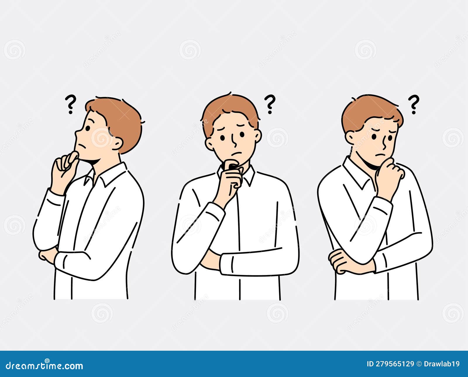Male Employee Feel Confused Look for Problem Solution Stock Vector ...