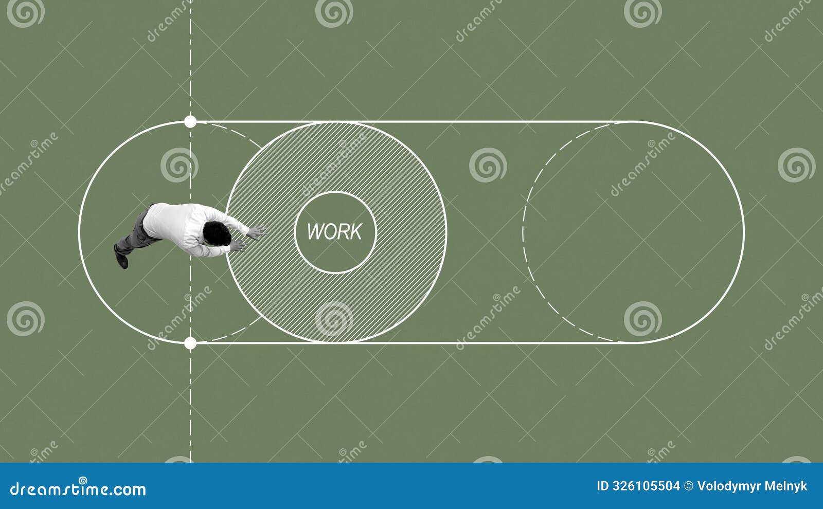 Male Employee Interacting with Diagram Highlighting Central Concept of ...