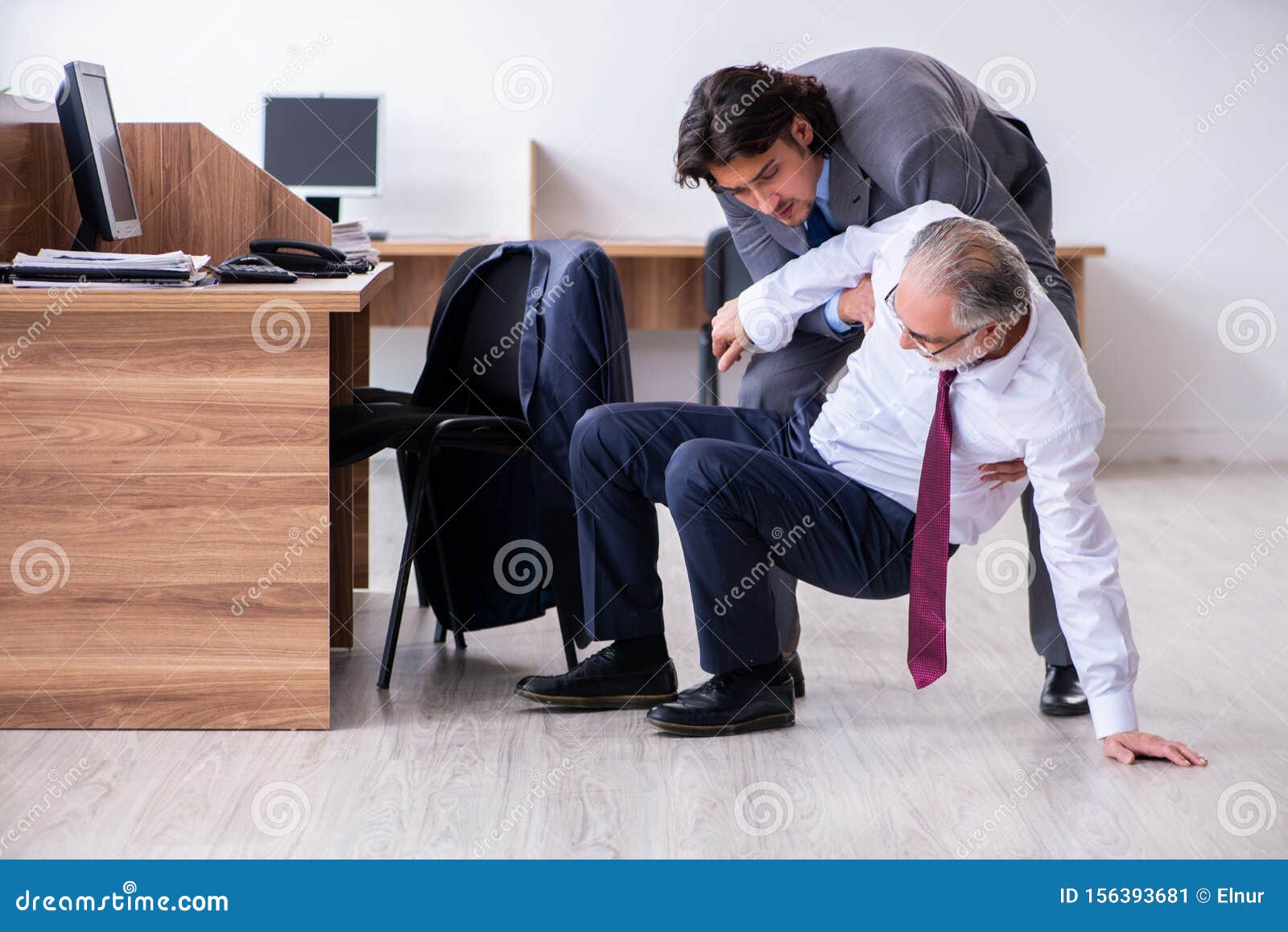Male Employee Suffering from Heart Attack in the Office Stock Image ...