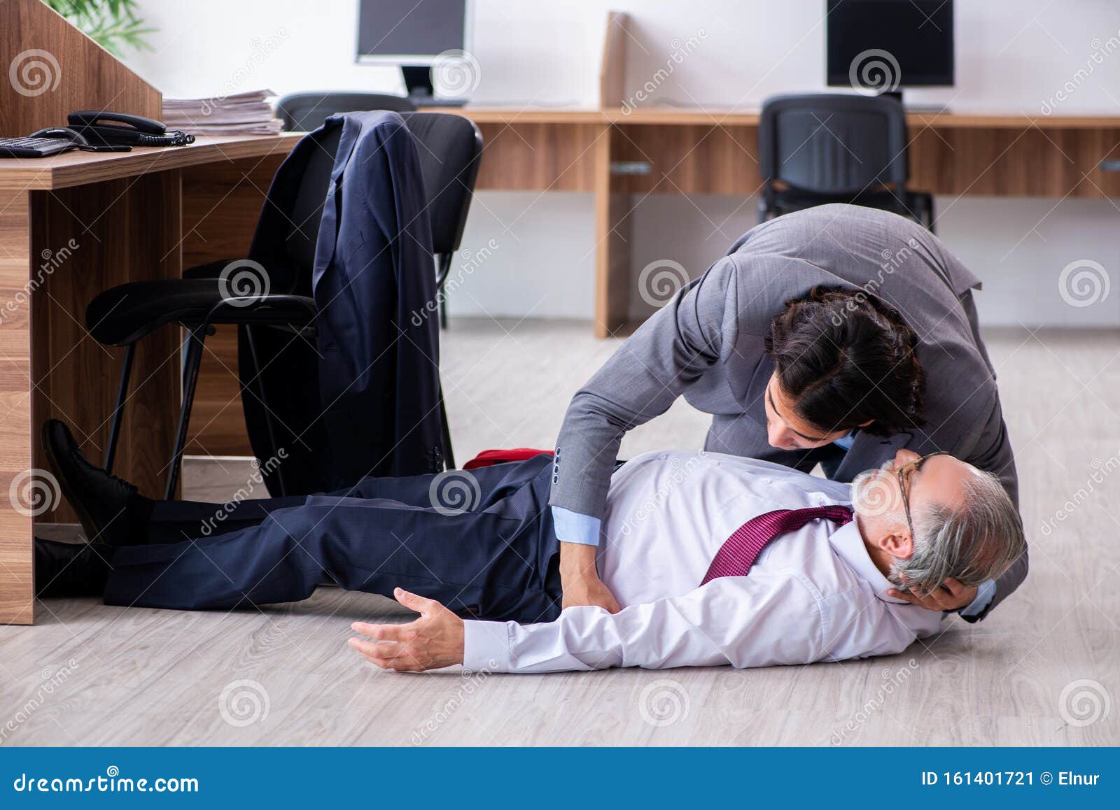 Male Employee Suffering from Heart Attack in the Office Stock Image ...