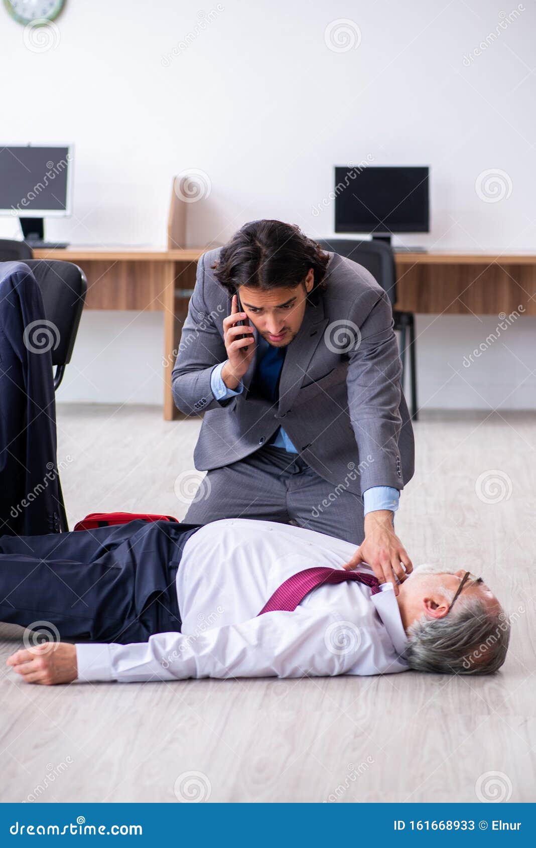 Male Employee Suffering from Heart Attack in the Office Stock Image ...