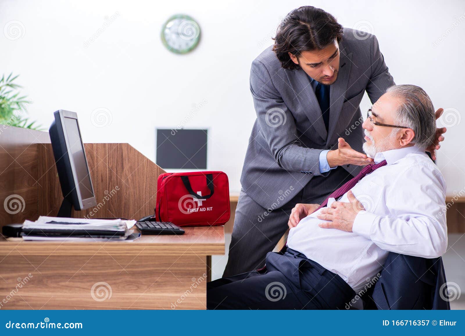 Male Employee Suffering from Heart Attack in the Office Stock Image ...