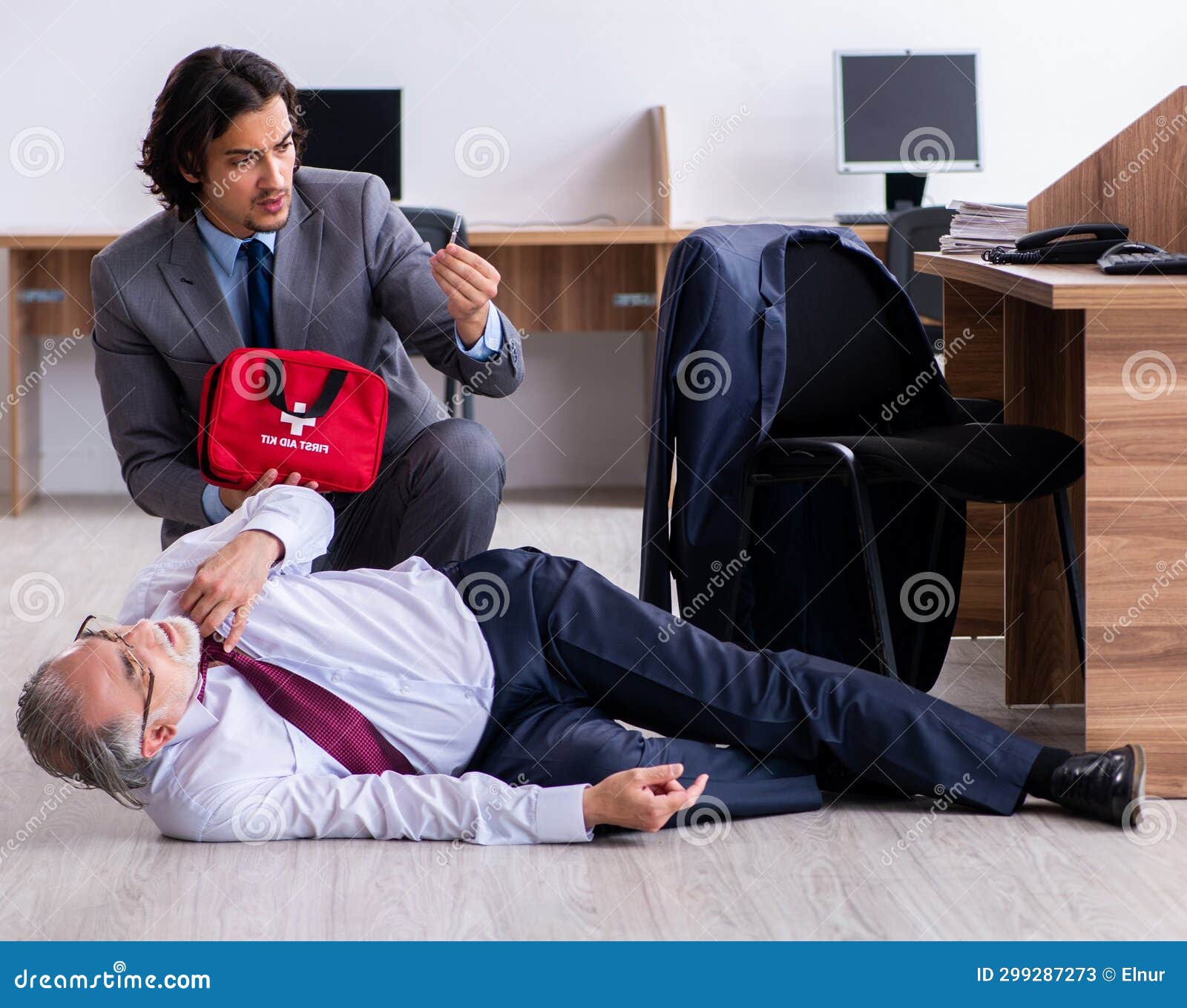 Male Employee Suffering from Heart Attack in the Office Stock Image ...