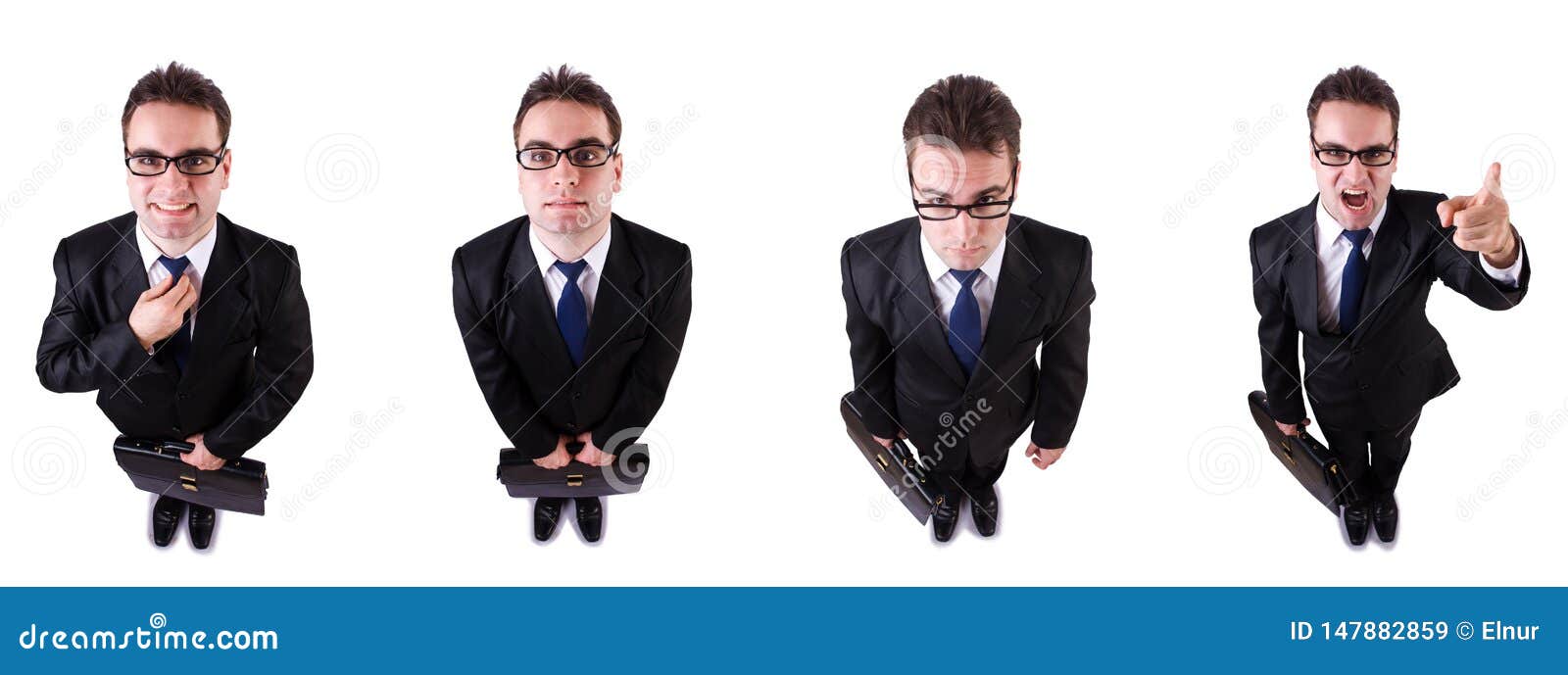 The Male Employee in Suit with Briefcase Isolated on White Stock Image ...