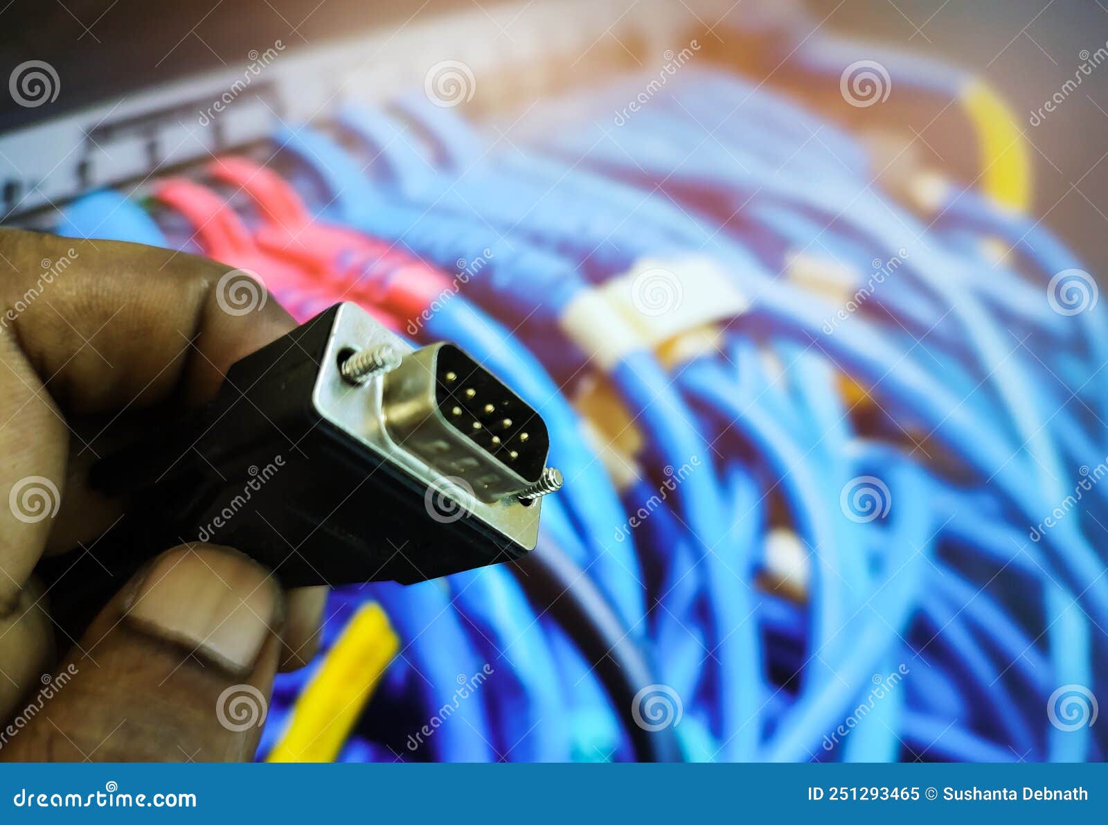 Male End of a VGA Cable Having Nine Pins Stock Image - Image of plug ...