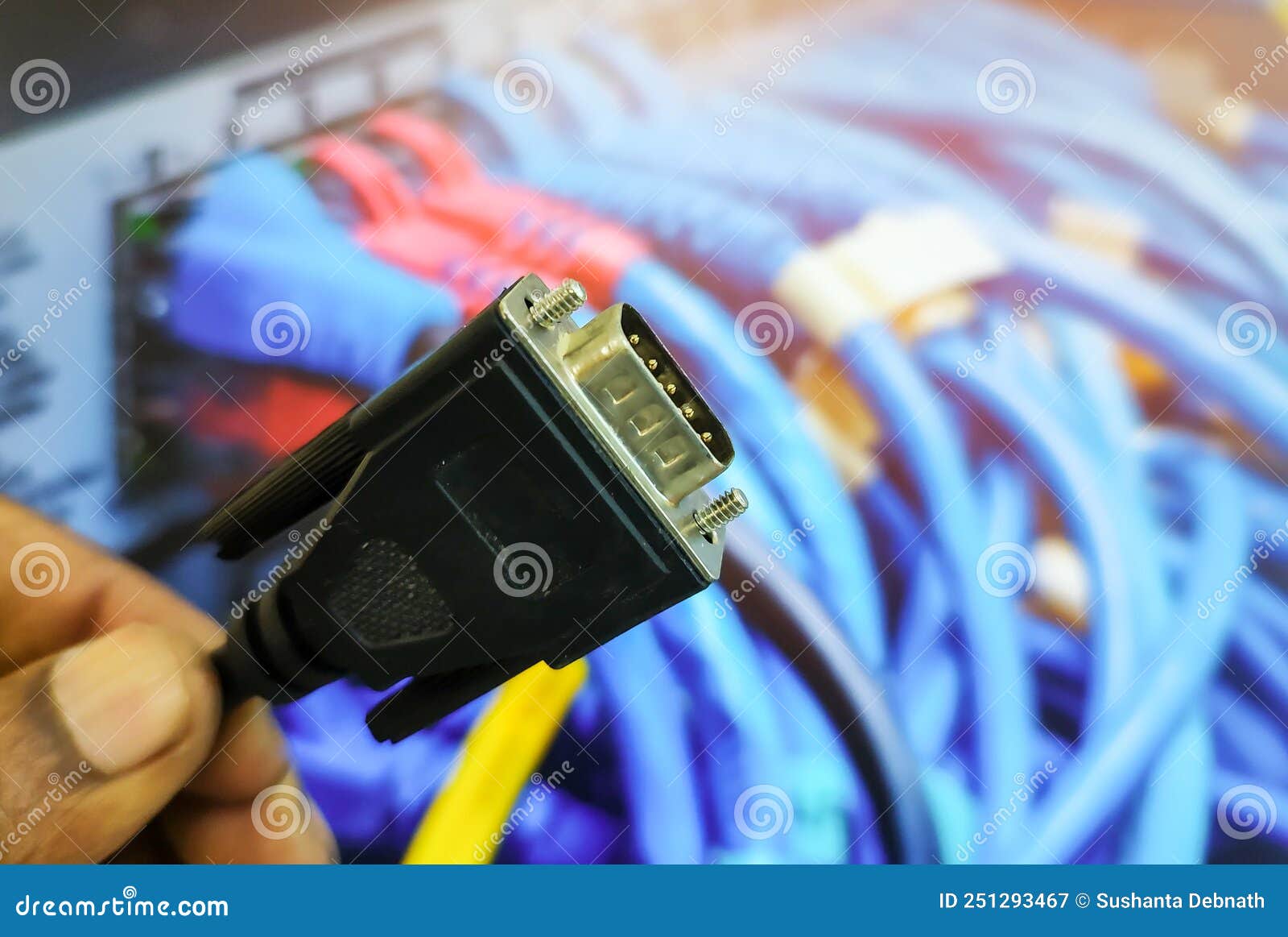 Male End of a VGA Cable Having Nine Pins Stock Image - Image of data ...