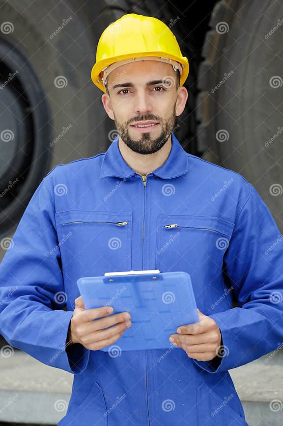 Male Engineer with Clipboard Stock Photo - Image of engineer ...