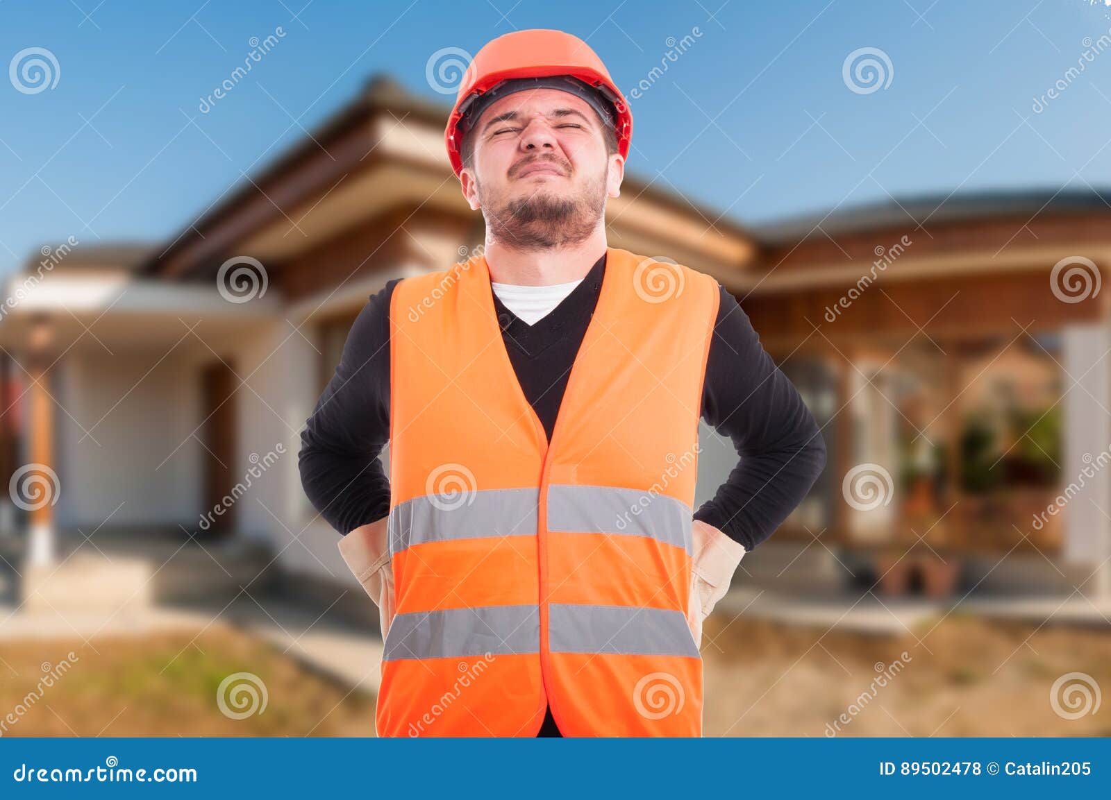 Male Engineer Getting Back Injury Stock Photo - Image of joint, health ...