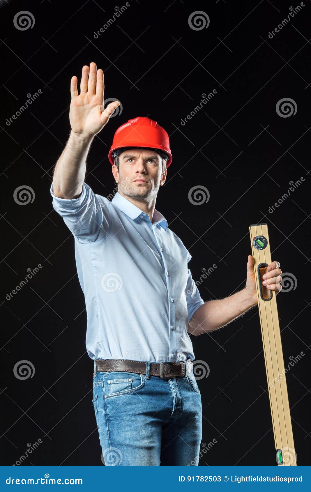 Male engineer in hard hat stock image. Image of adult - 91782503