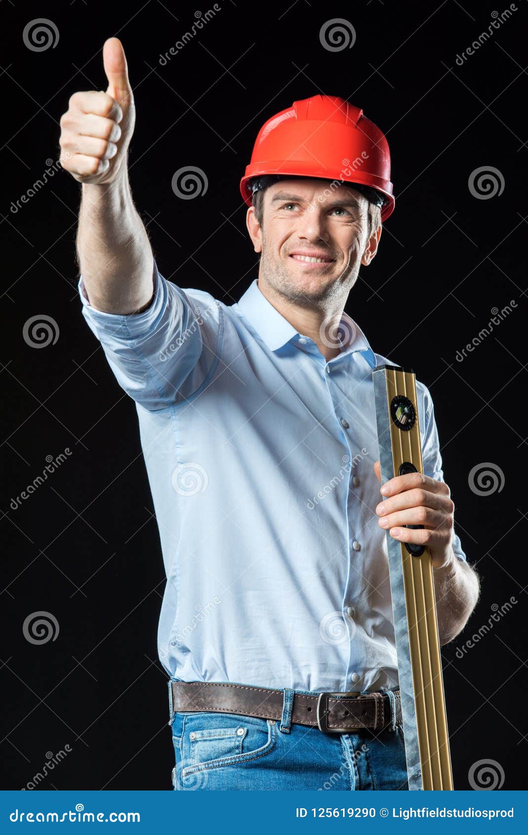Male engineer in hard hat stock photo. Image of people - 125619290