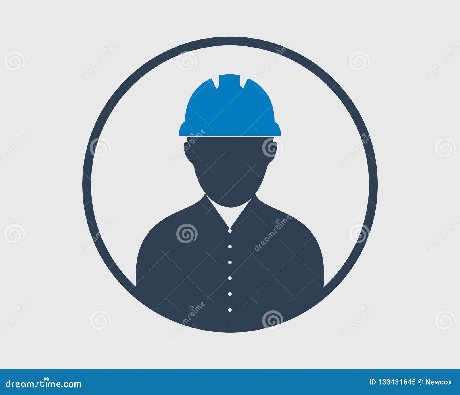 Male Engineer Icon with Circle Shape. Stock Vector - Illustration of ...
