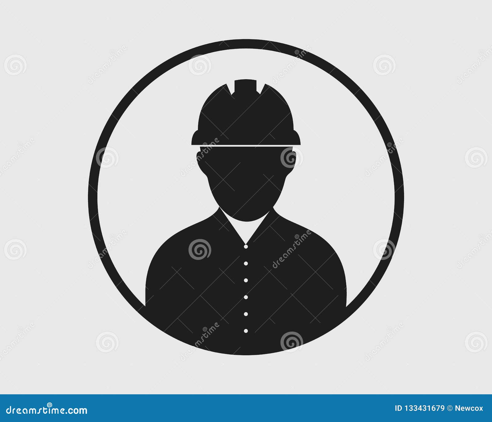 Male Engineer Icon with Circle Shape. Stock Vector - Illustration of ...